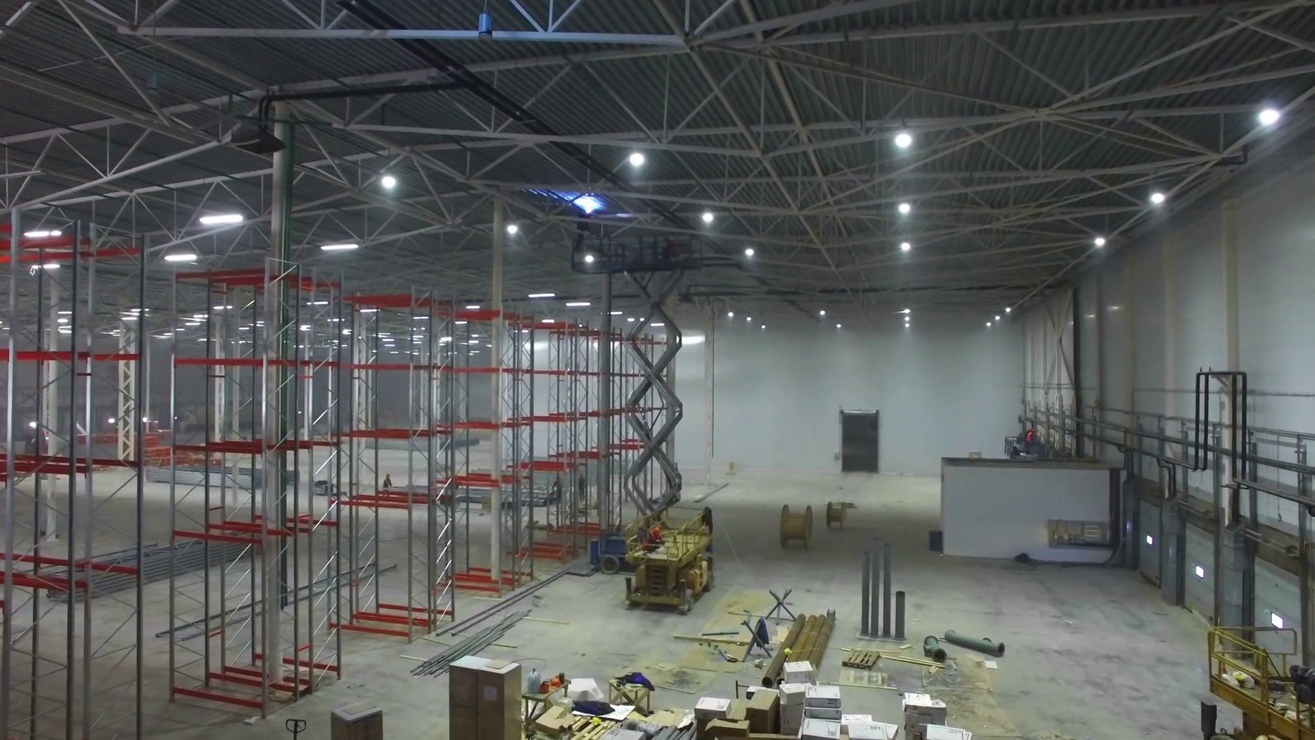 Aerial View Inside Large New Modern Stock Footage SBV-305646759 ...