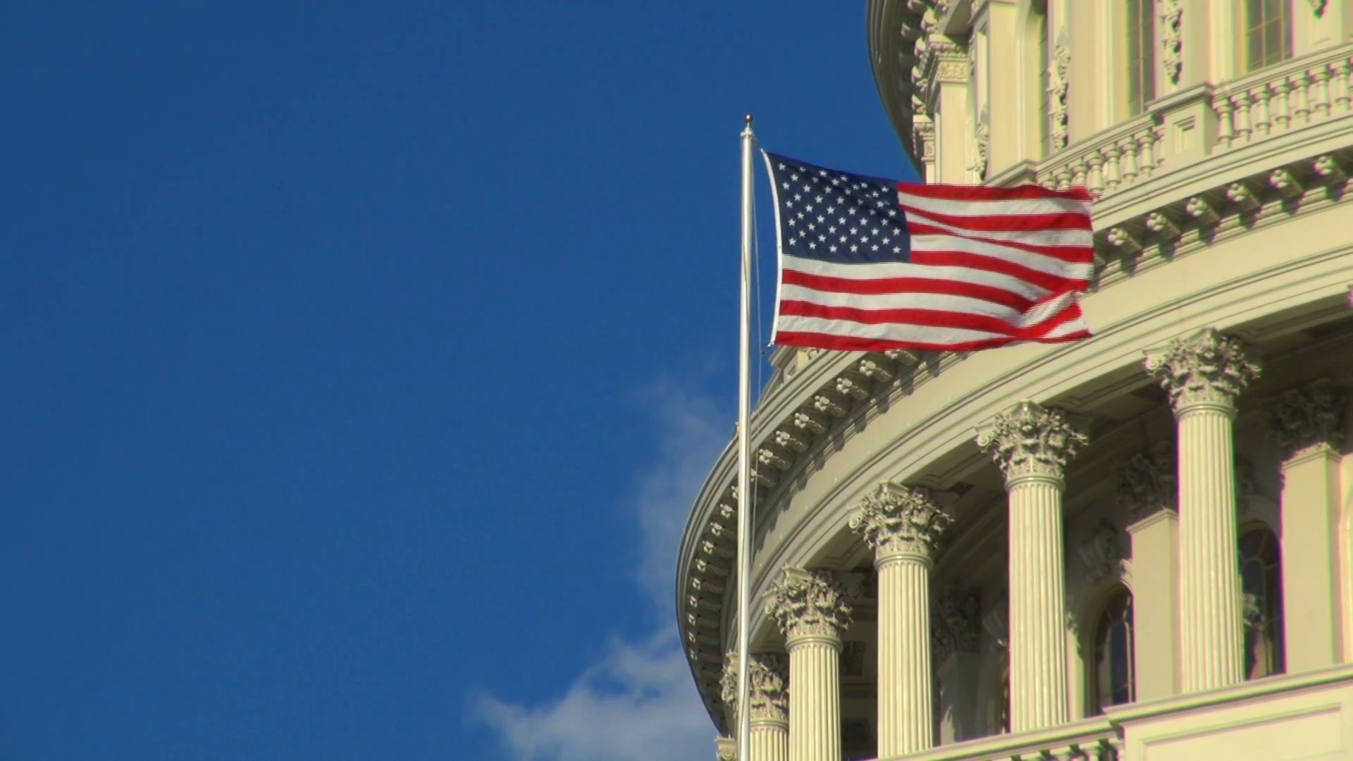 American Flag On Capitol Building Blowing In Stock Footage SBV ...