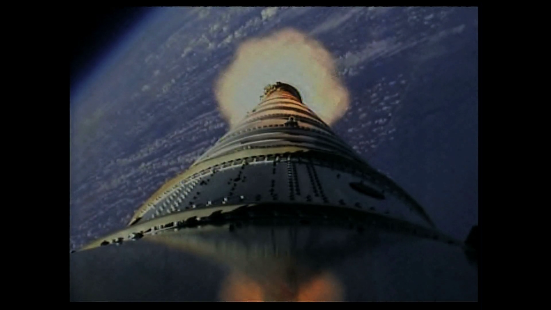 Ares Rocket Leaving Upper Earth Atmosphere Stock Footage SBV-300105220 ...