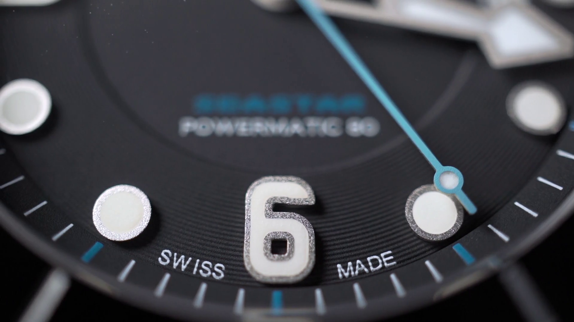 Black Clock Dial With Blue Second Hand Slow Stock Footage SBV-306986436 ...