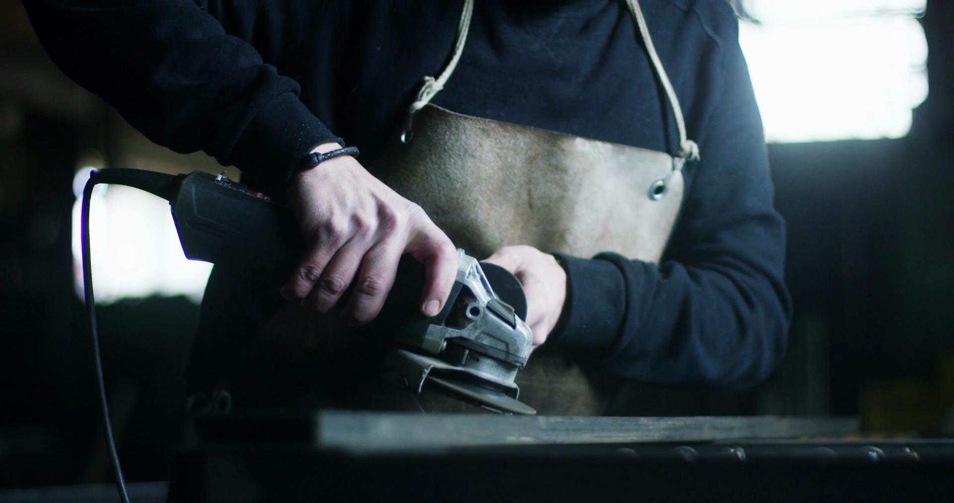 Blacksmith Welderwith Grinding Smooths Steel Stock Footage SBV ...