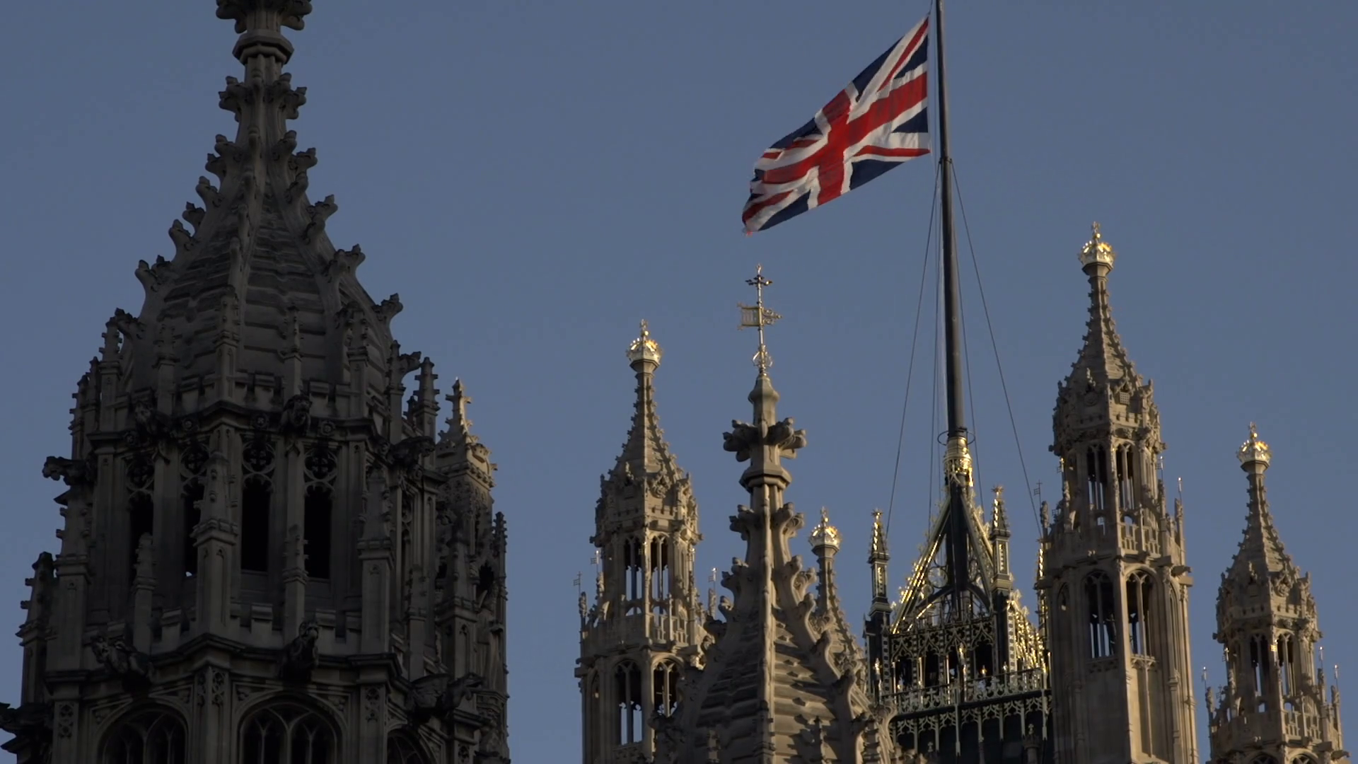 British Flag On Top Of Victoria Tower Stock Footage SBV-300125907 ...