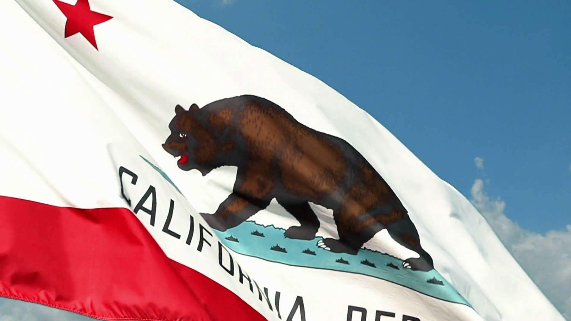 California Flag Slow Waving Clouds Timelapse Stock Footage SBV ...