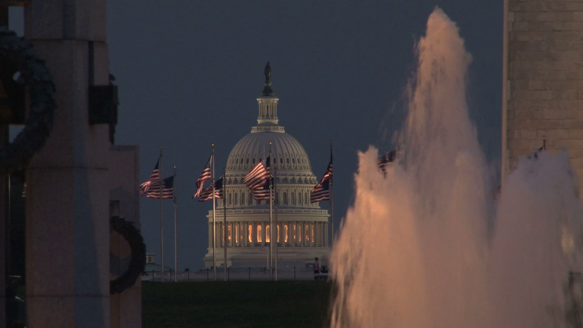 Capitol Building With Washington Monument Stock Footage SBV-300017270 ...