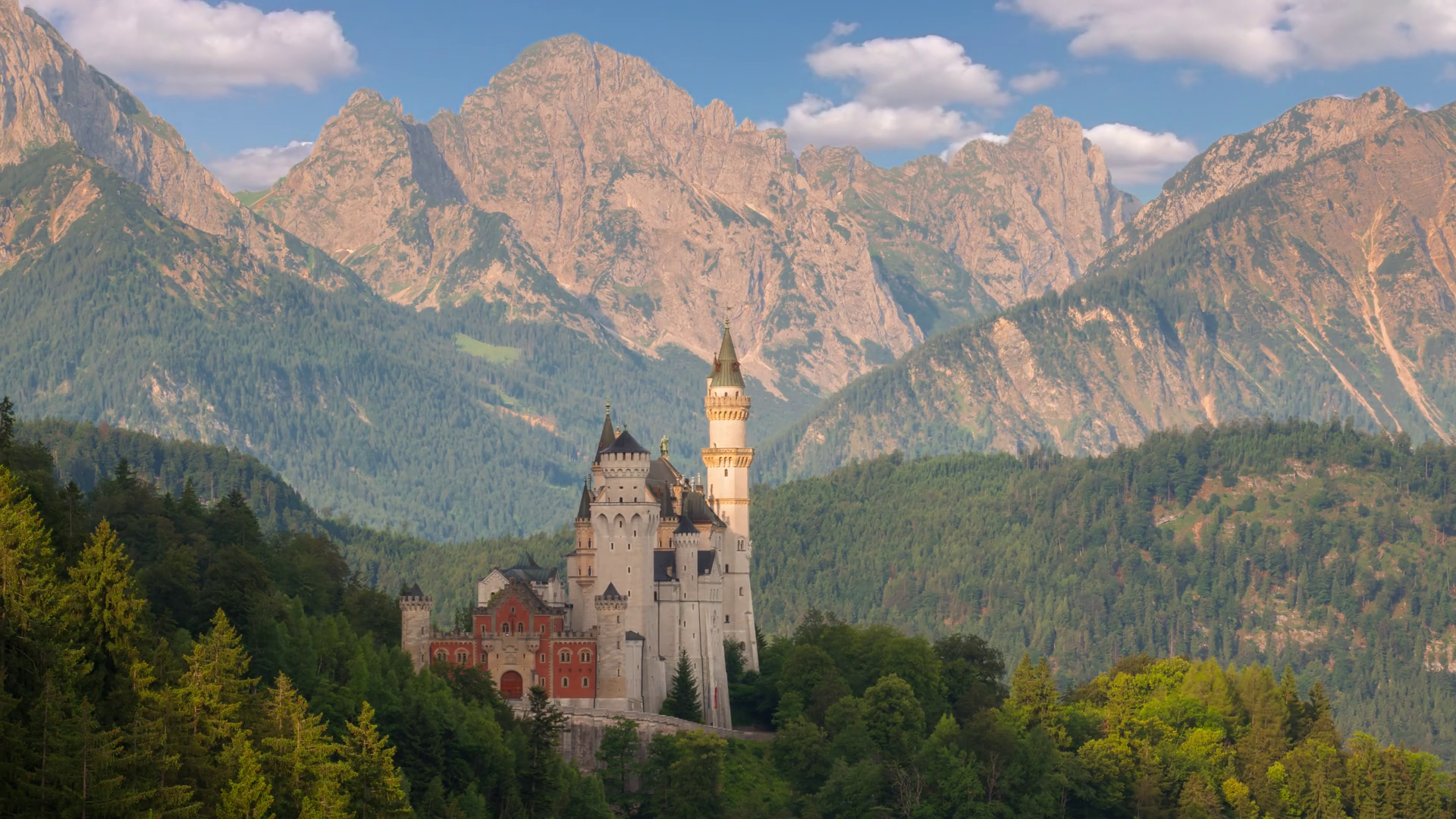 Castle Neuschwanstein In Morning Time Lapse Stock Footage SBV-308772757 ...