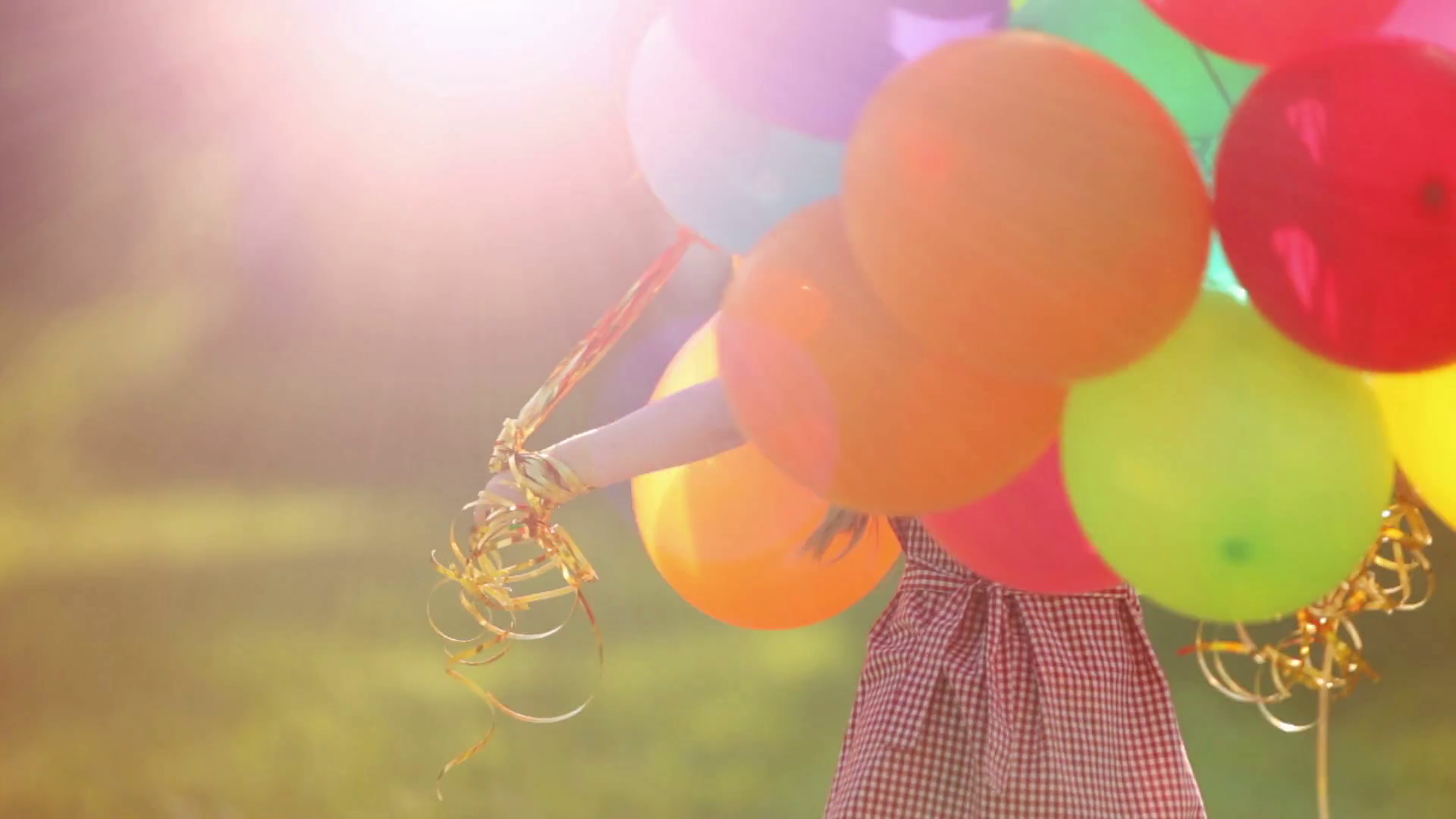 Child Spinning With Balloons In Park Girl Stock Footage SBV-304087387 ...
