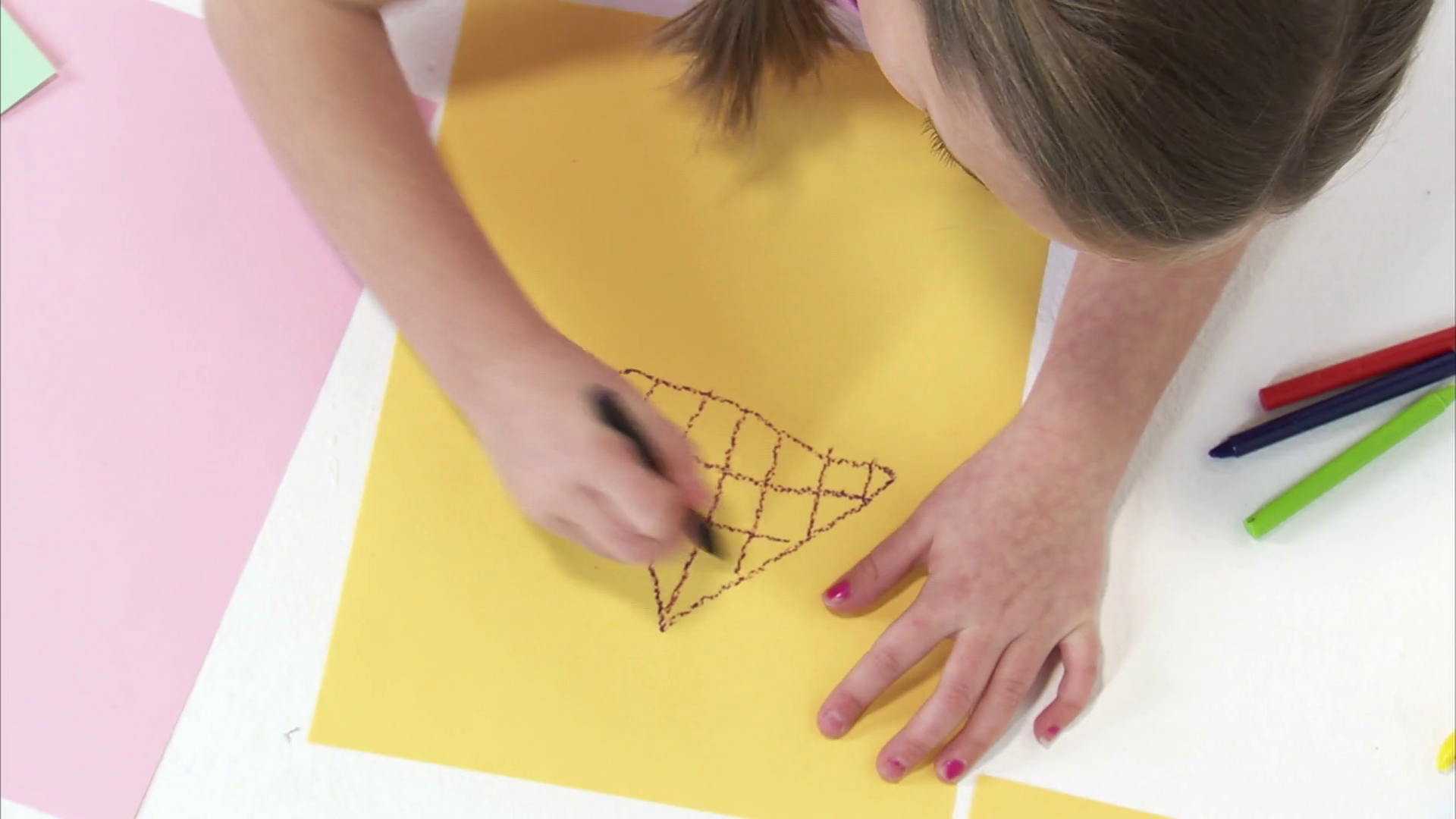 Closeup Of Child Creating Art With Crayons Stock Footage SBV-300066010 ...