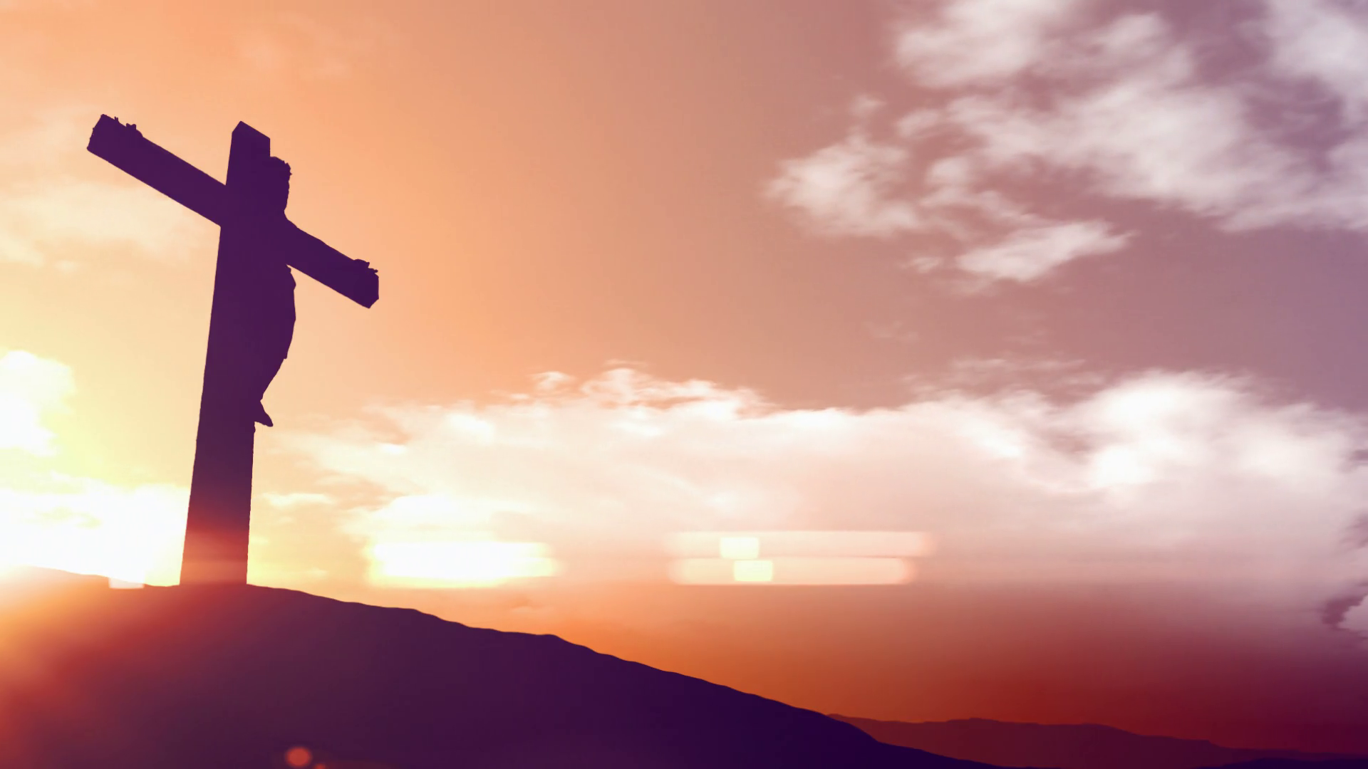 Cloudy Sunset Crucifixion Motion Background - Storyblocks