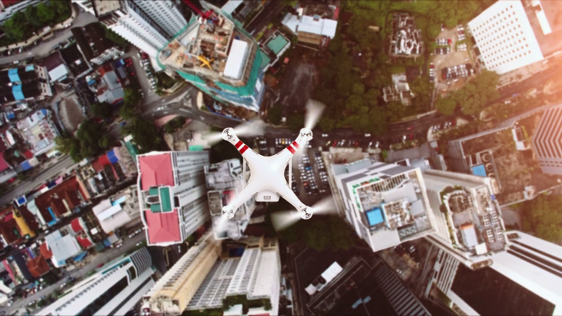 Drone Flight Above Big City Animation Of Stock Footage SBV-310502853 ...