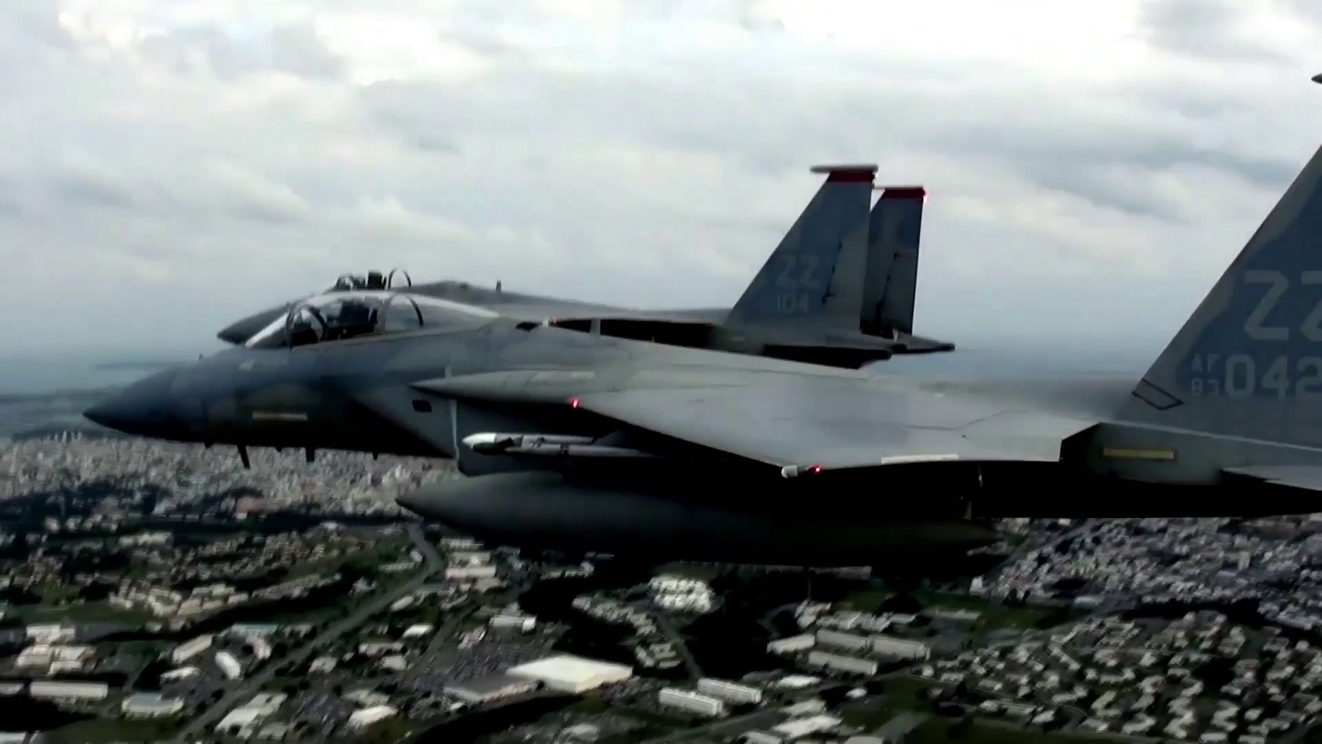 F-15 Eagle Fighter Jets Close Formation Stock Footage SBV-301890186 ...