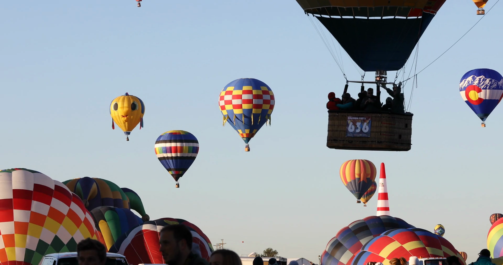 Focus On Hot Air Balloon Rising Through Sky Stock Footage SBV-311244802 ...