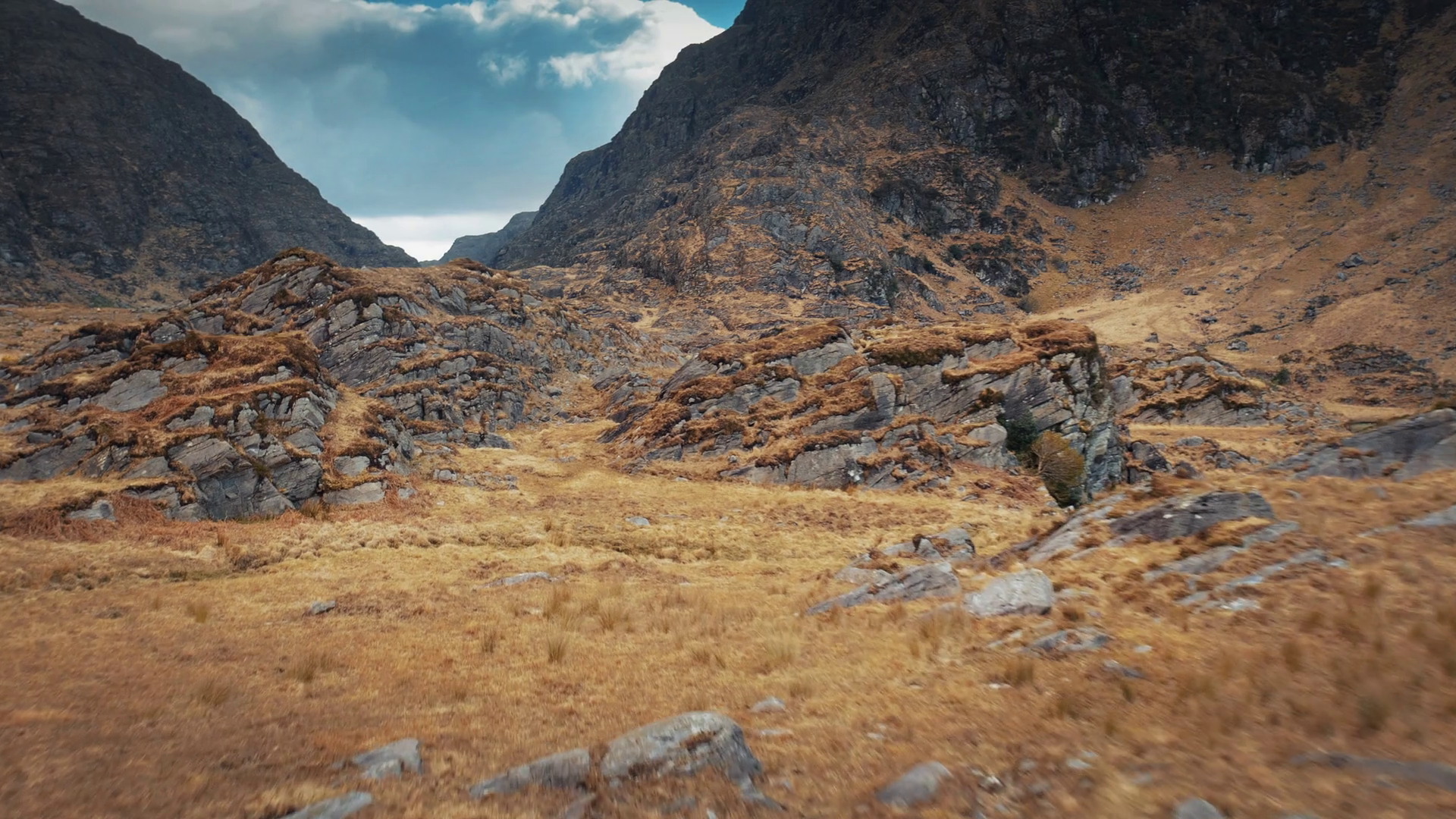 Gap Of Dunloe Ireland Low Flying Aerial Stock Footage SBV-312578857 ...