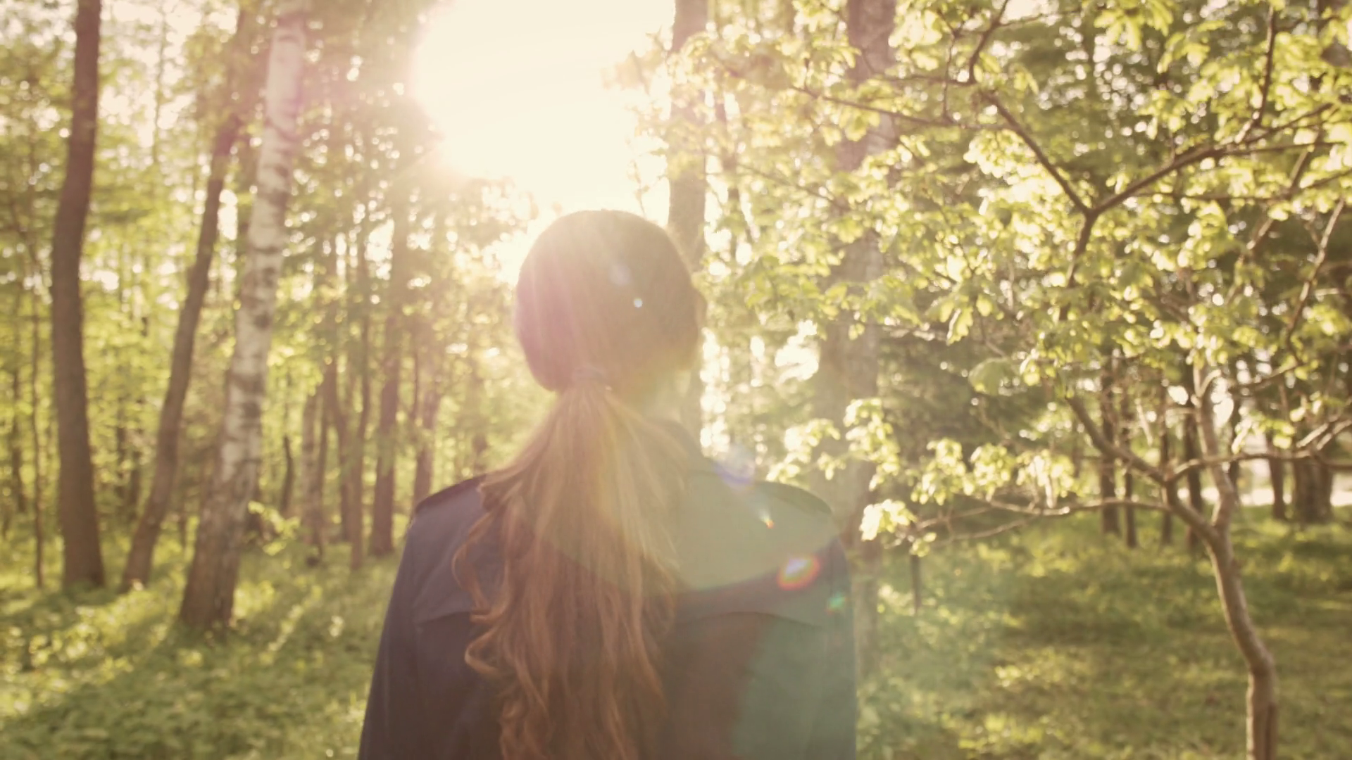 Girl Walking In Magnificent Forest Relaxing Stock Footage SBV-312783659 ...