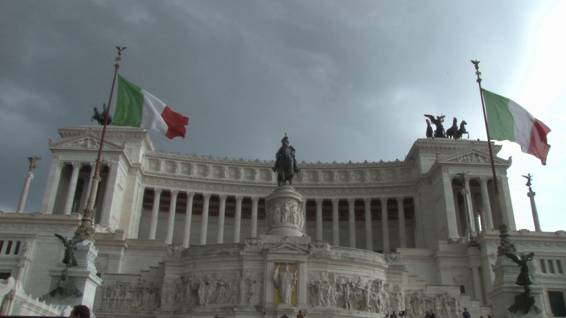 Government Building With Italian Flag 4 Stock Footage SBV-300018148 ...