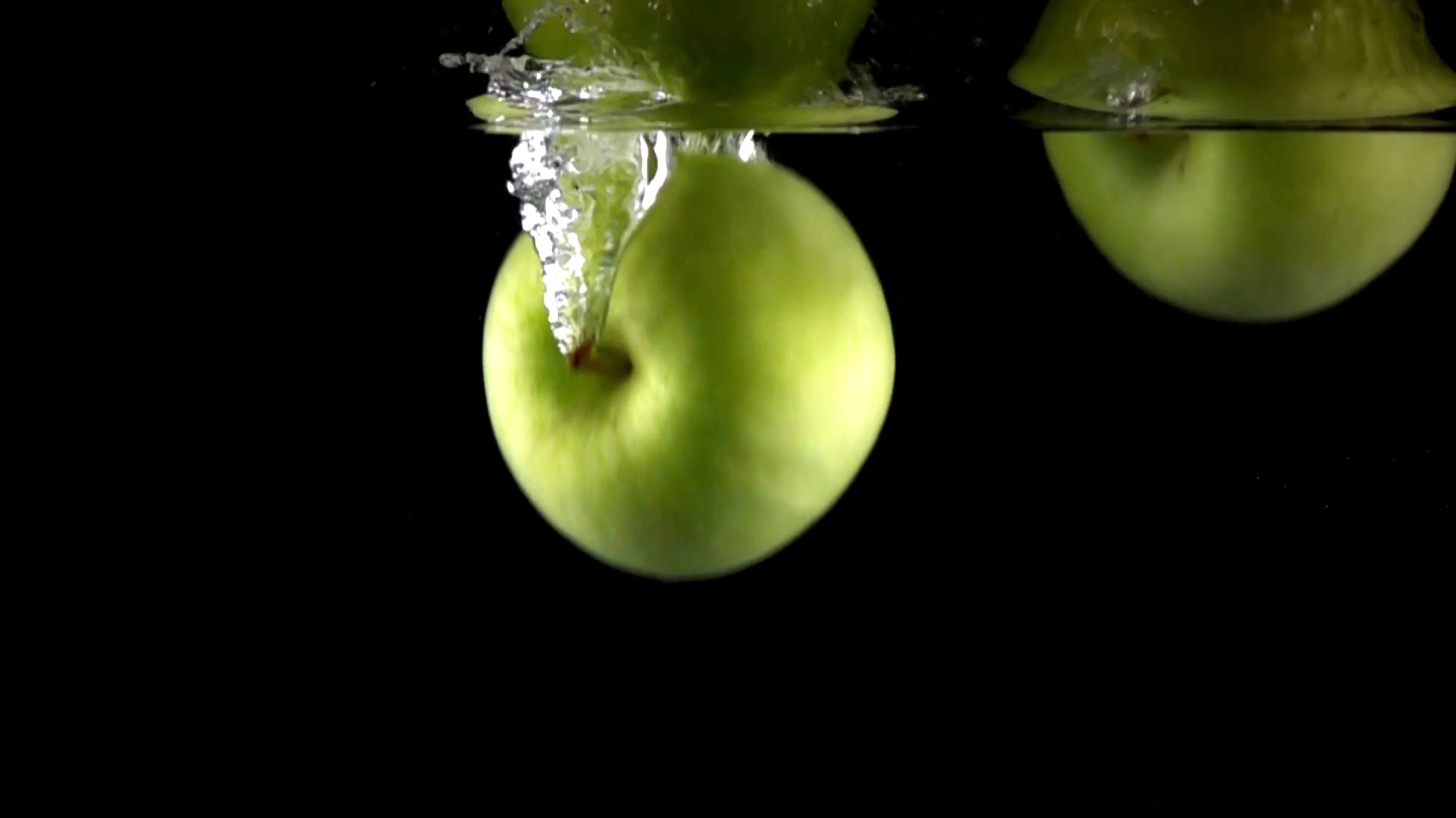 Green Apples Fall Down In Water Against Stock Footage SBV-307046534 ...