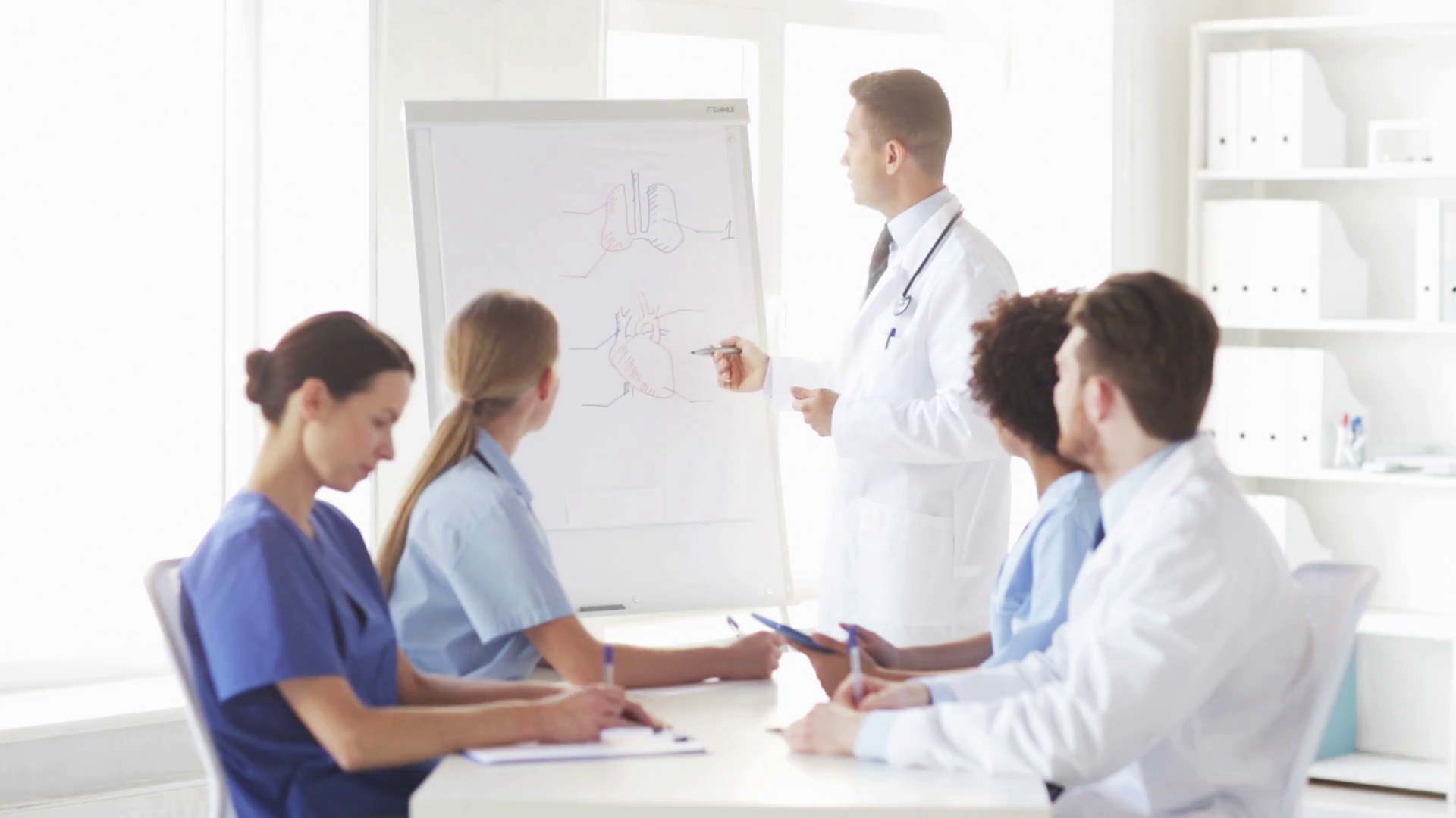 Group Of Doctors On Presentation At Hospital Stock Footage SBV ...