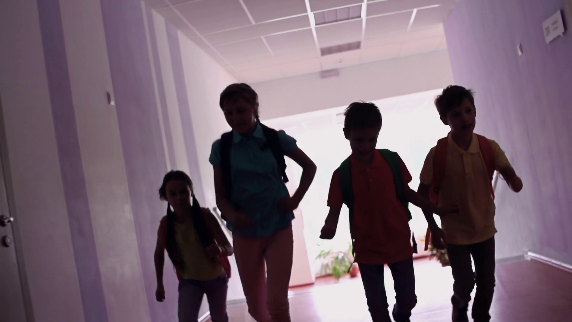 Group Of Elementary Students Running Along Stock Footage SBV-301920987 ...