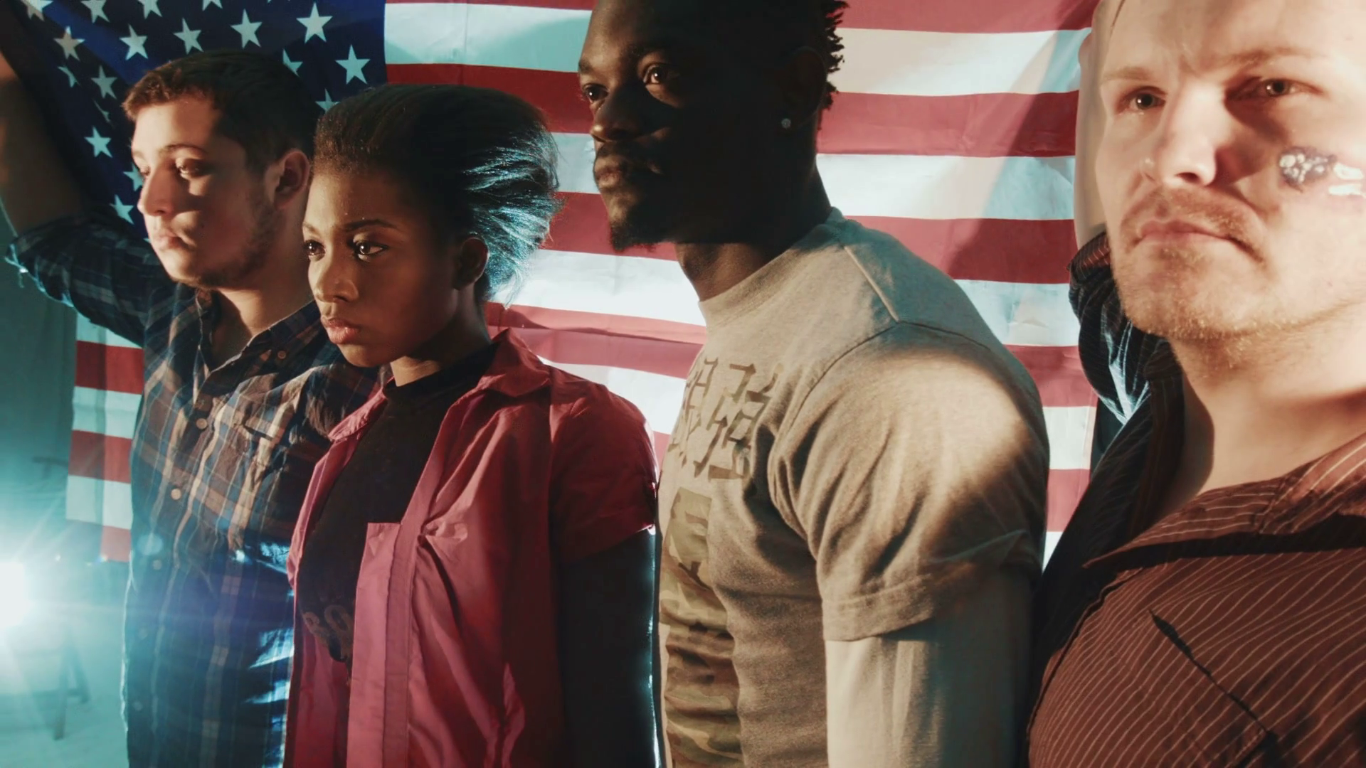 Group Of Mixed Race American Patriotic Stock Footage Sbv 306491326