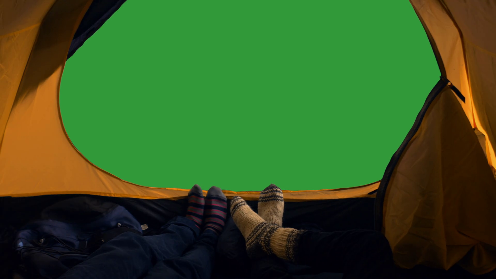 Hikers Are Enjoying View From Tent - Green Stock Footage SBV-307654471 ...