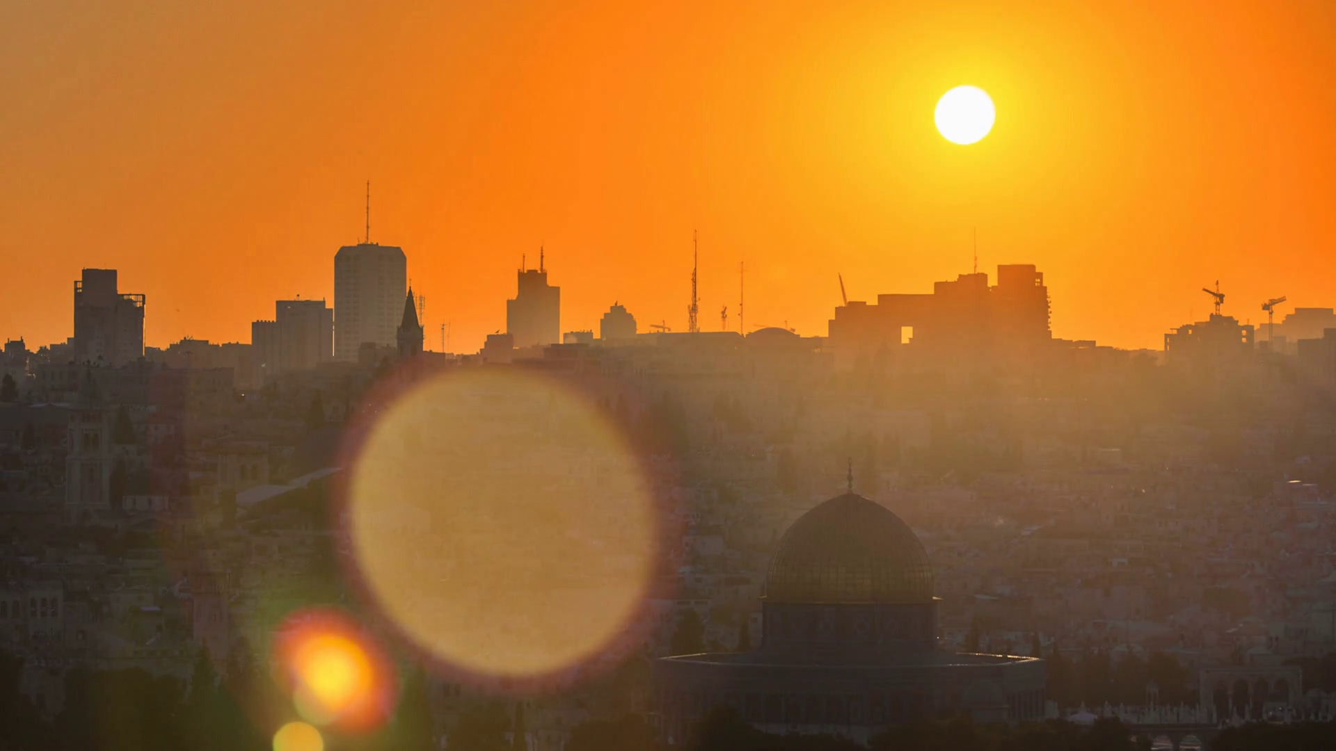 Jerusalem View Over City At Sunset Timelapse Stock Footage SBV ...