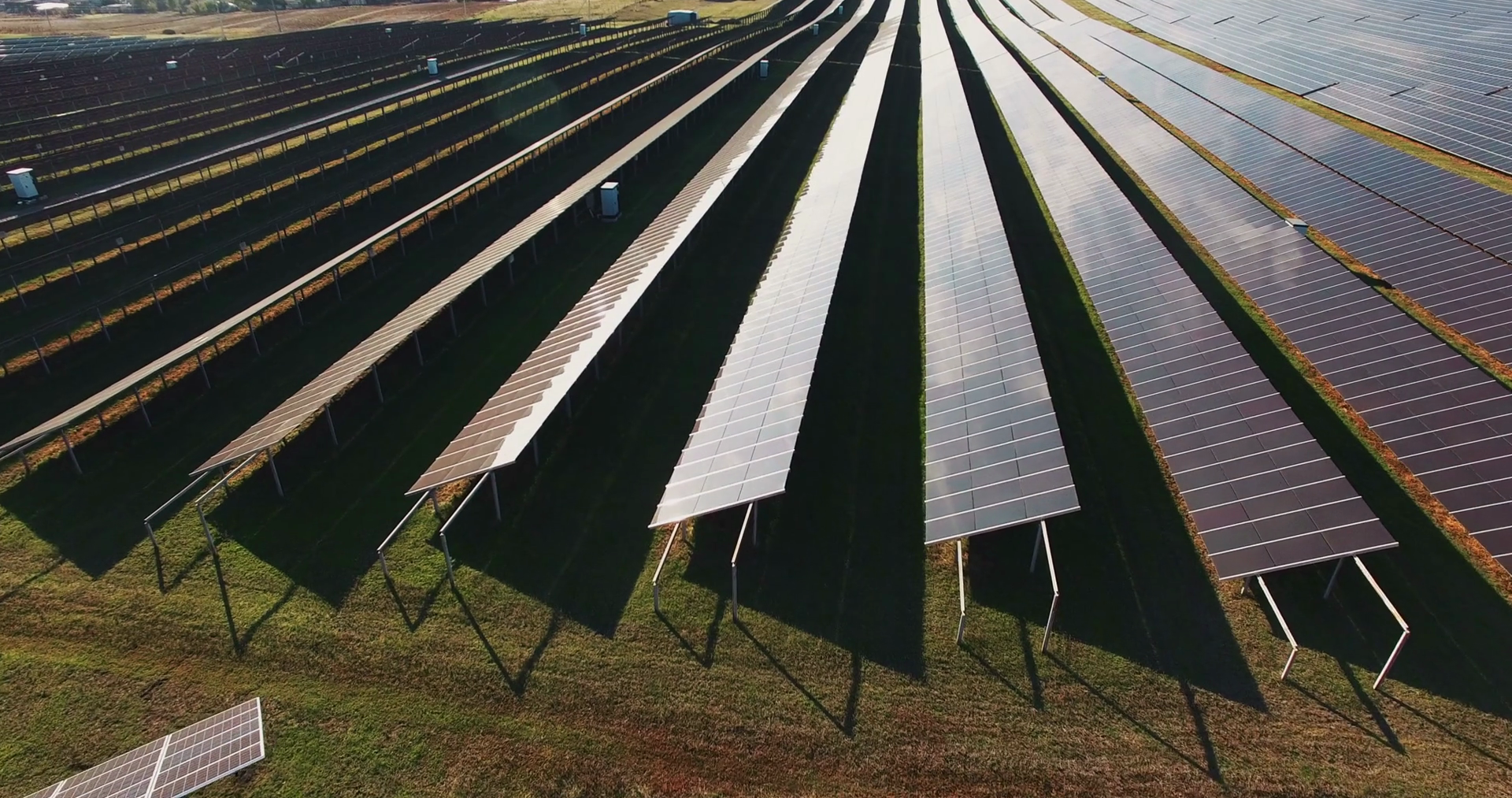 Long Rows Of Photovoltaic Panels At Solar Stock Footage SBV-310566007 ...