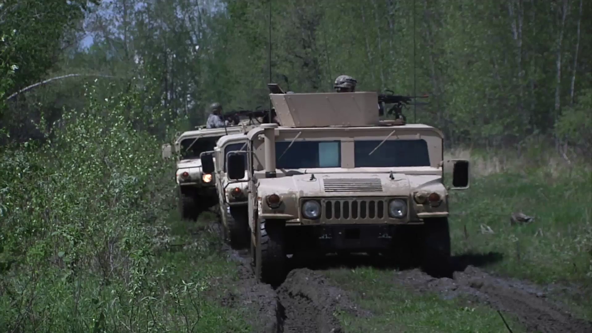 Military Police Company Humvee fire their guns Stock Video Footage ...
