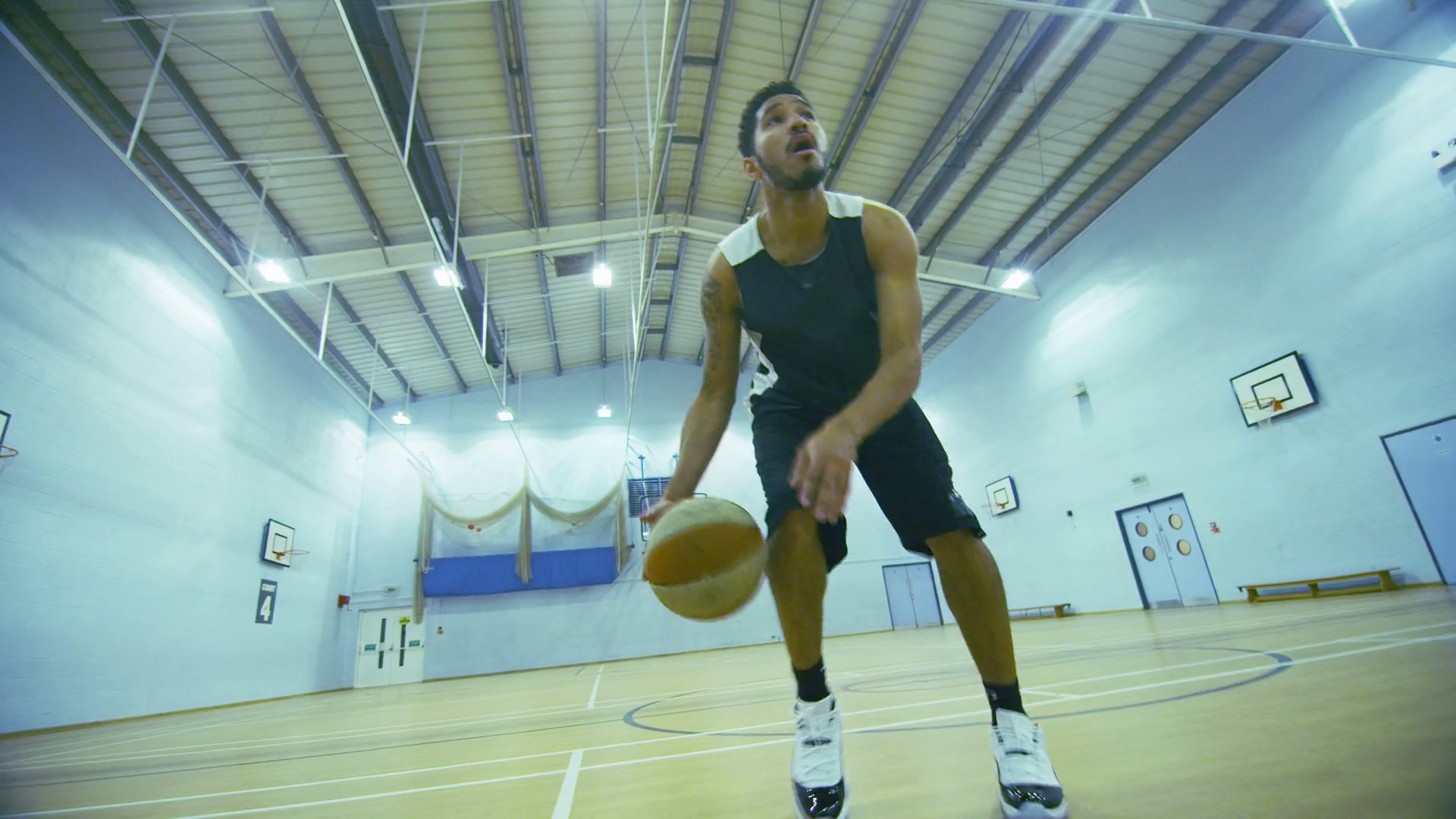 Mixed Race Basketball Player Dribbling Ball Stock Footage SBV-300276703 ...