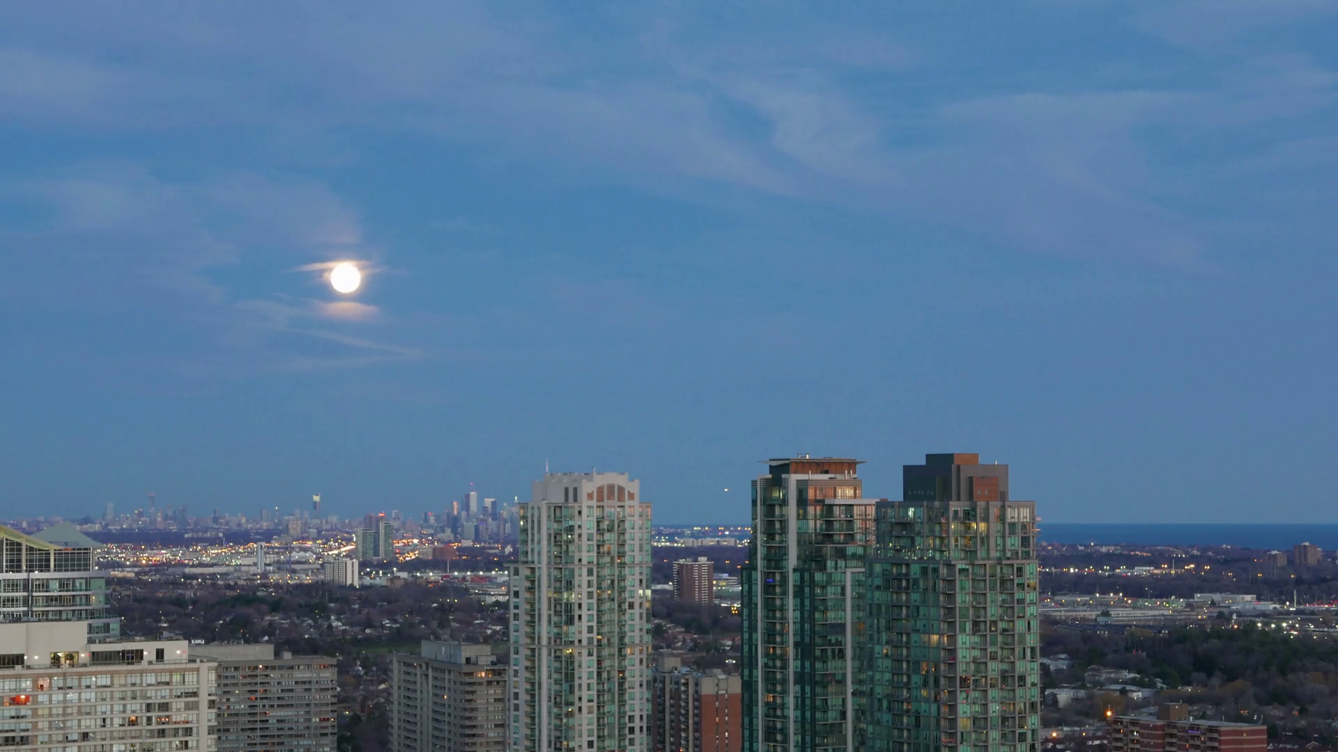 Moonrise Nightfall City Timelapse Moon Stock Footage SBV-304746589 ...