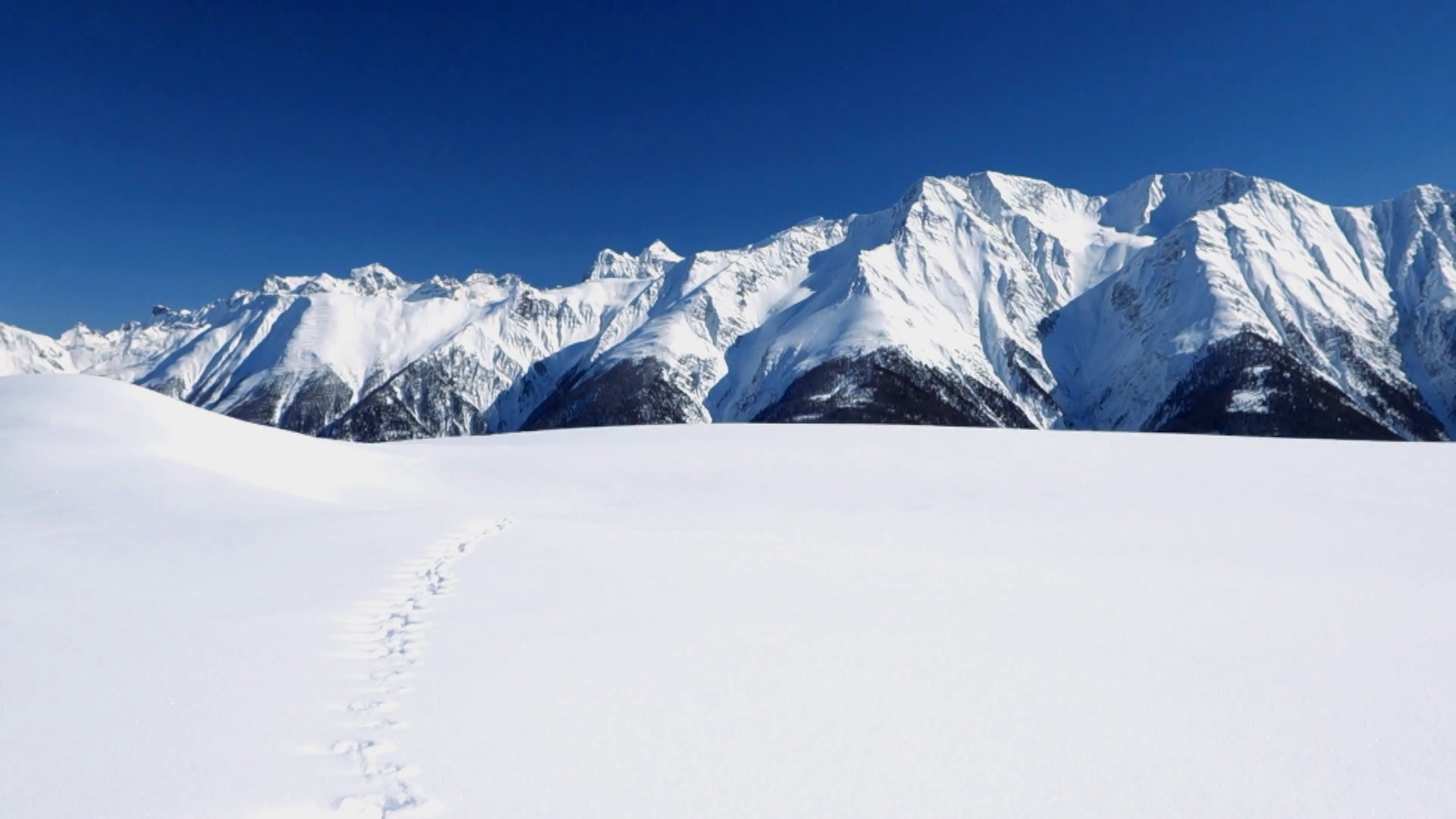 Mountain Panorama View Snow Winter Landscape Stock Footage SBV ...