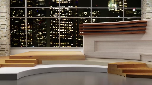 Education Tv Studio Set 03 Virtual Green Screen Background Loop Stock ...