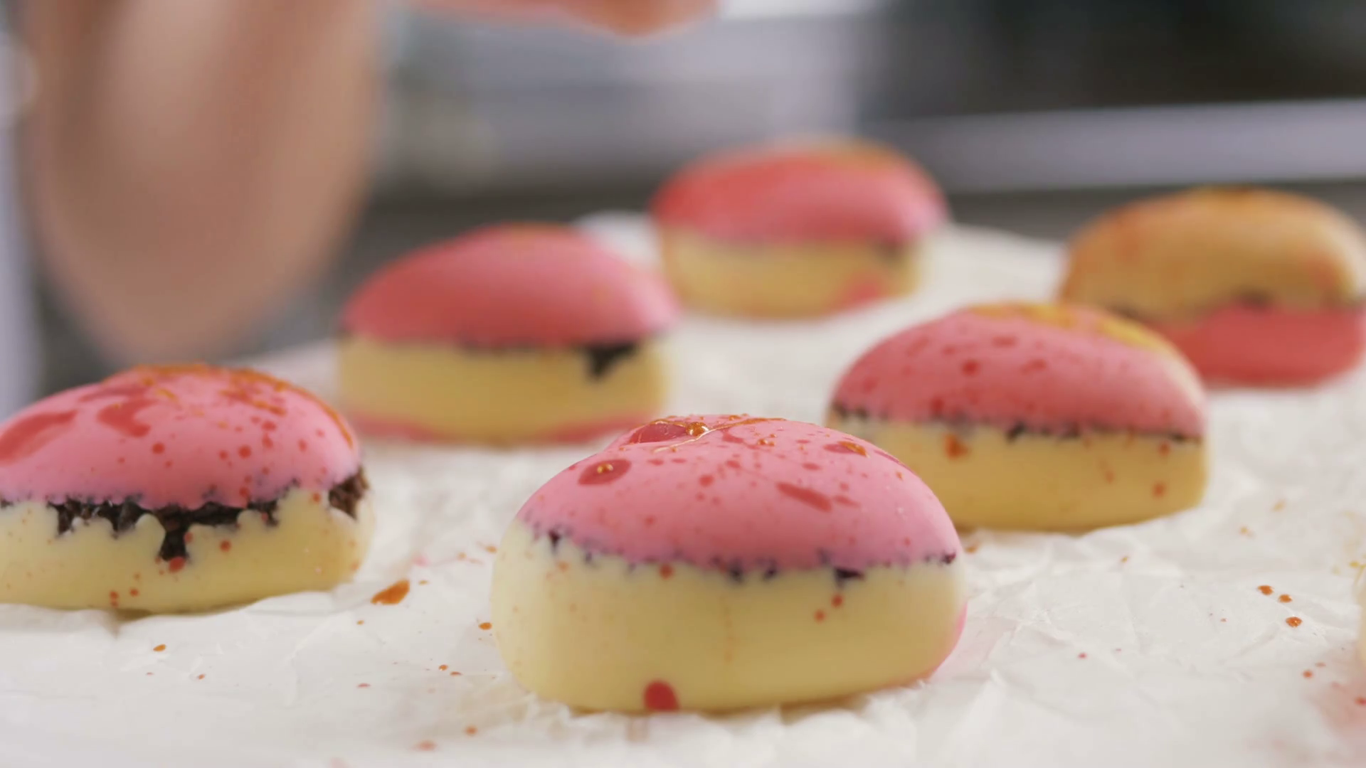 Pastry-cook Puts Prepared Candies In Form Of Stock Footage SBV ...