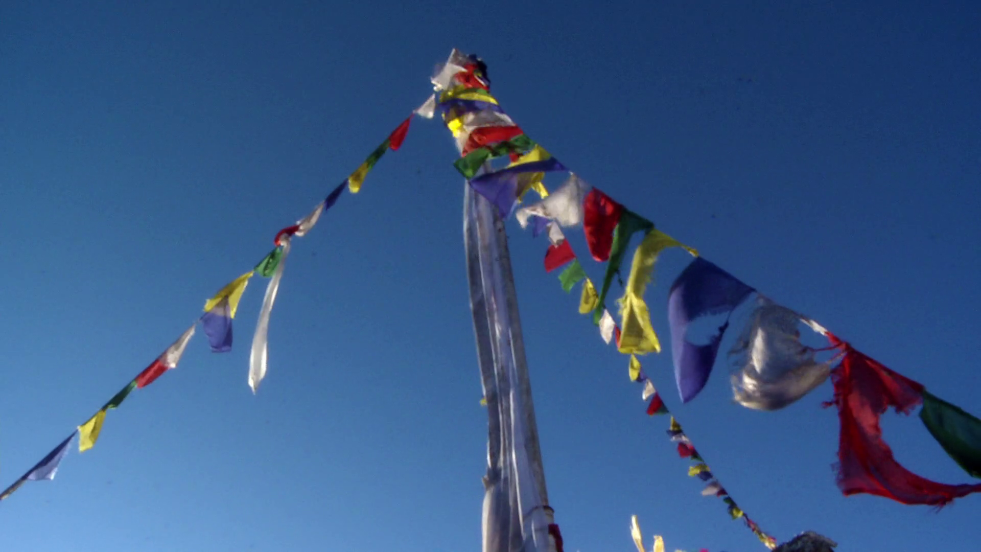 Pole With Buddhist Prayer Flags In Wind Stock Footage SBV-300074194 ...