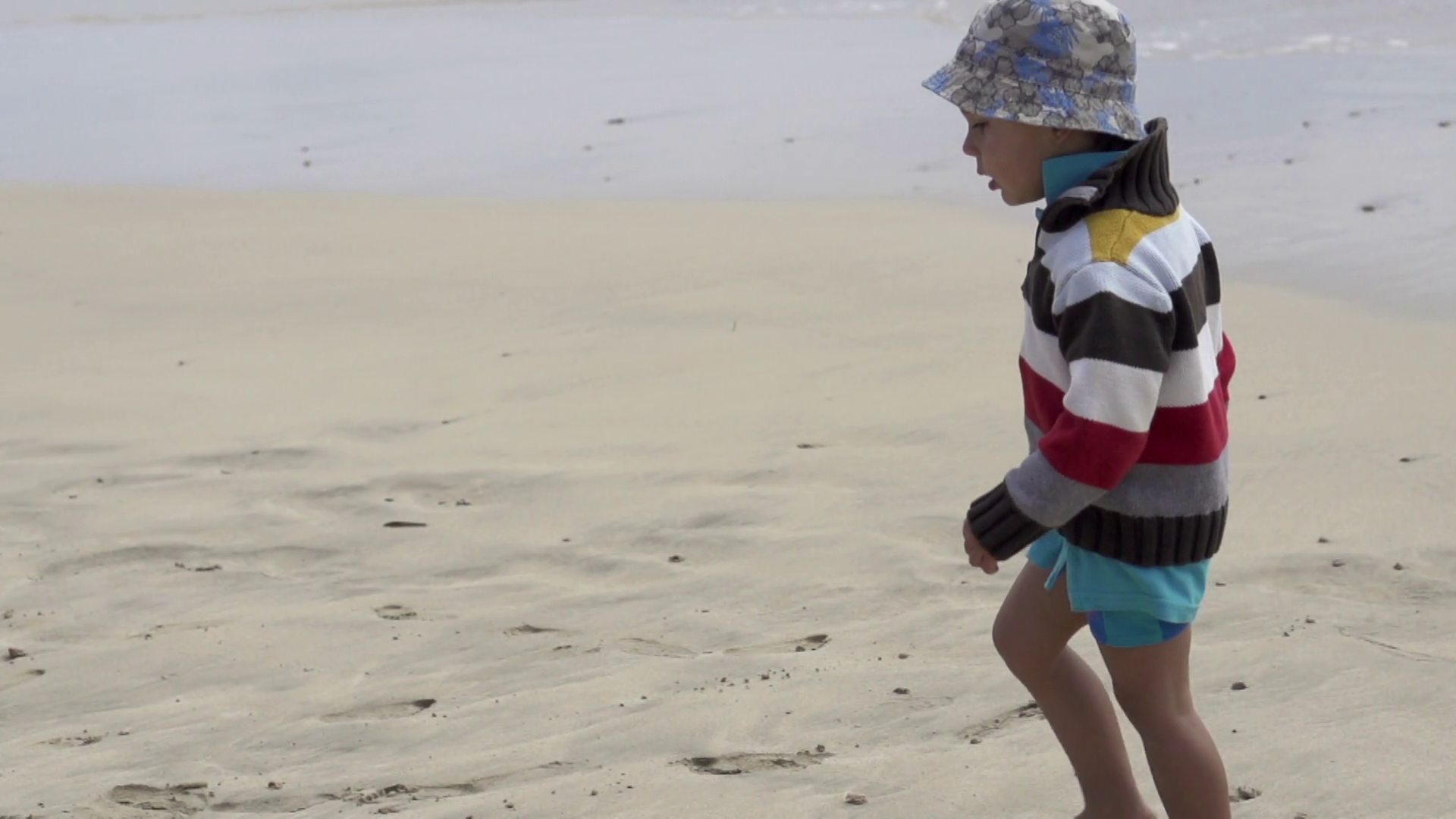 Child Walking On Beach Slow Motion Shot At Stock Footage SBV-300932142 ...