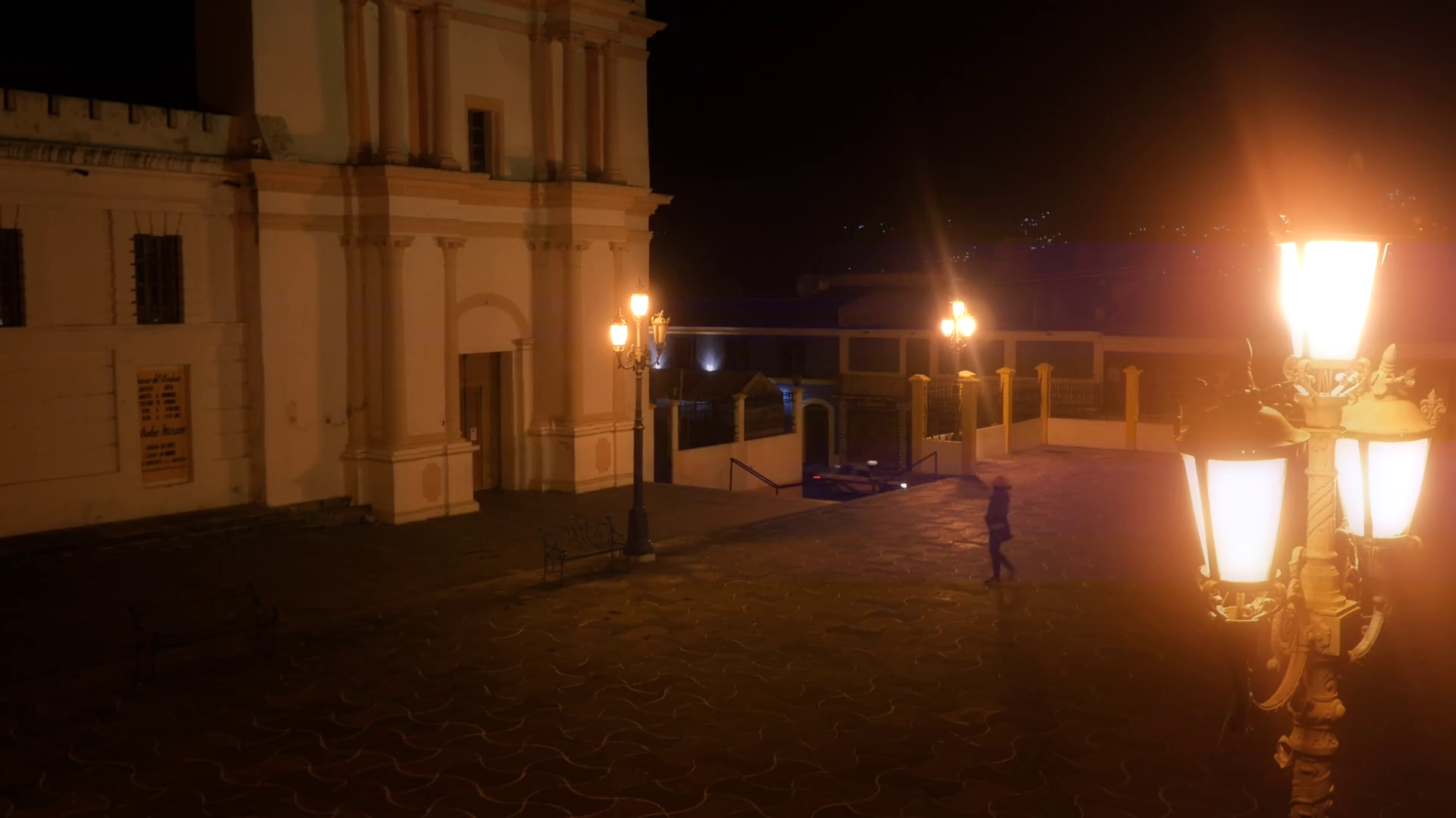 Public Plaza At Night Stock Footage SBV-301767210 - Storyblocks