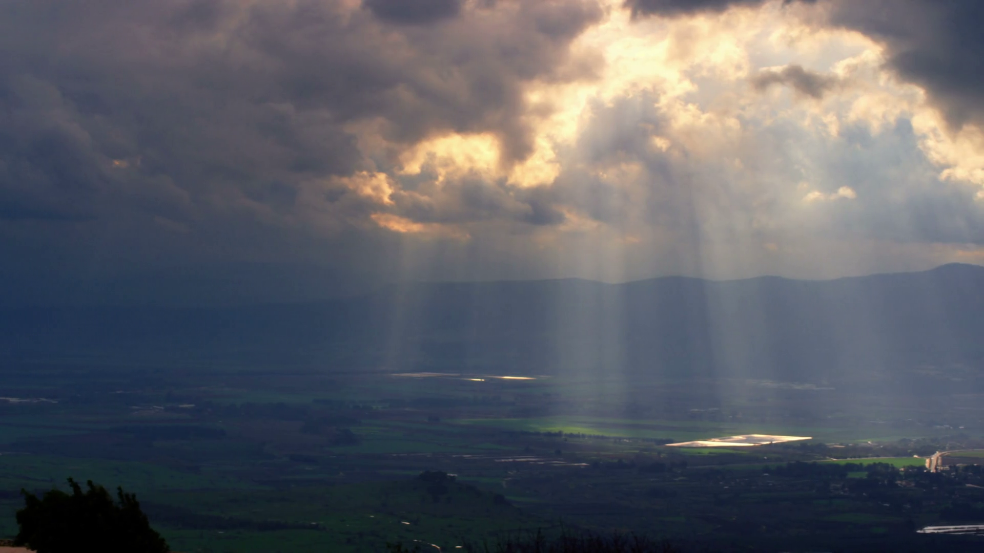 Quick Pan Of Sunlight Shining Down On Valley Stock Footage SBV ...