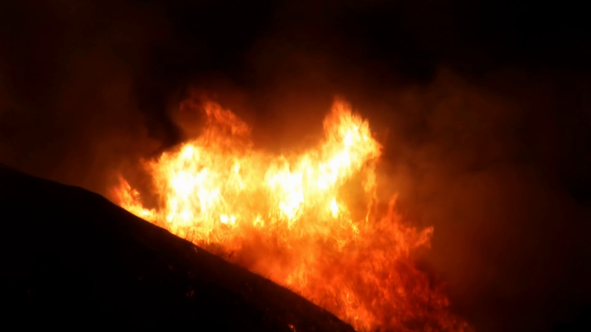 Raging Inferno On Hillside Stock Footage SBV-303127058 - Storyblocks