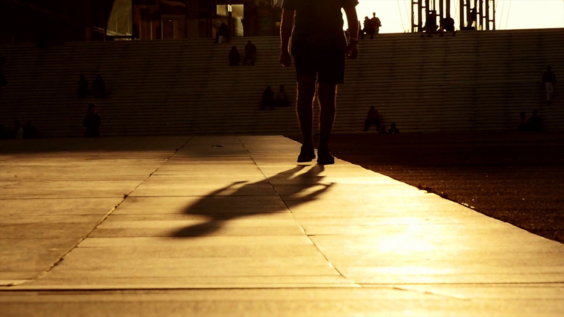 Silhouette Of Male Person Walking Slow Stock Footage SBV-306546058 ...