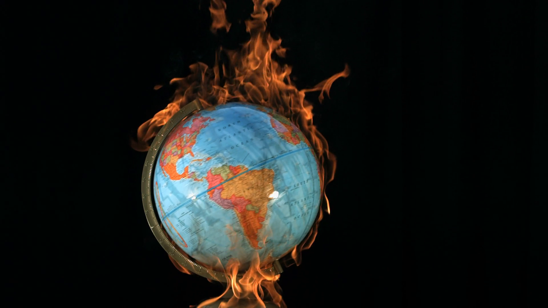 Slow Motion Globe on Fire Stock Video Footage 00:18 SBV-300019857 ...
