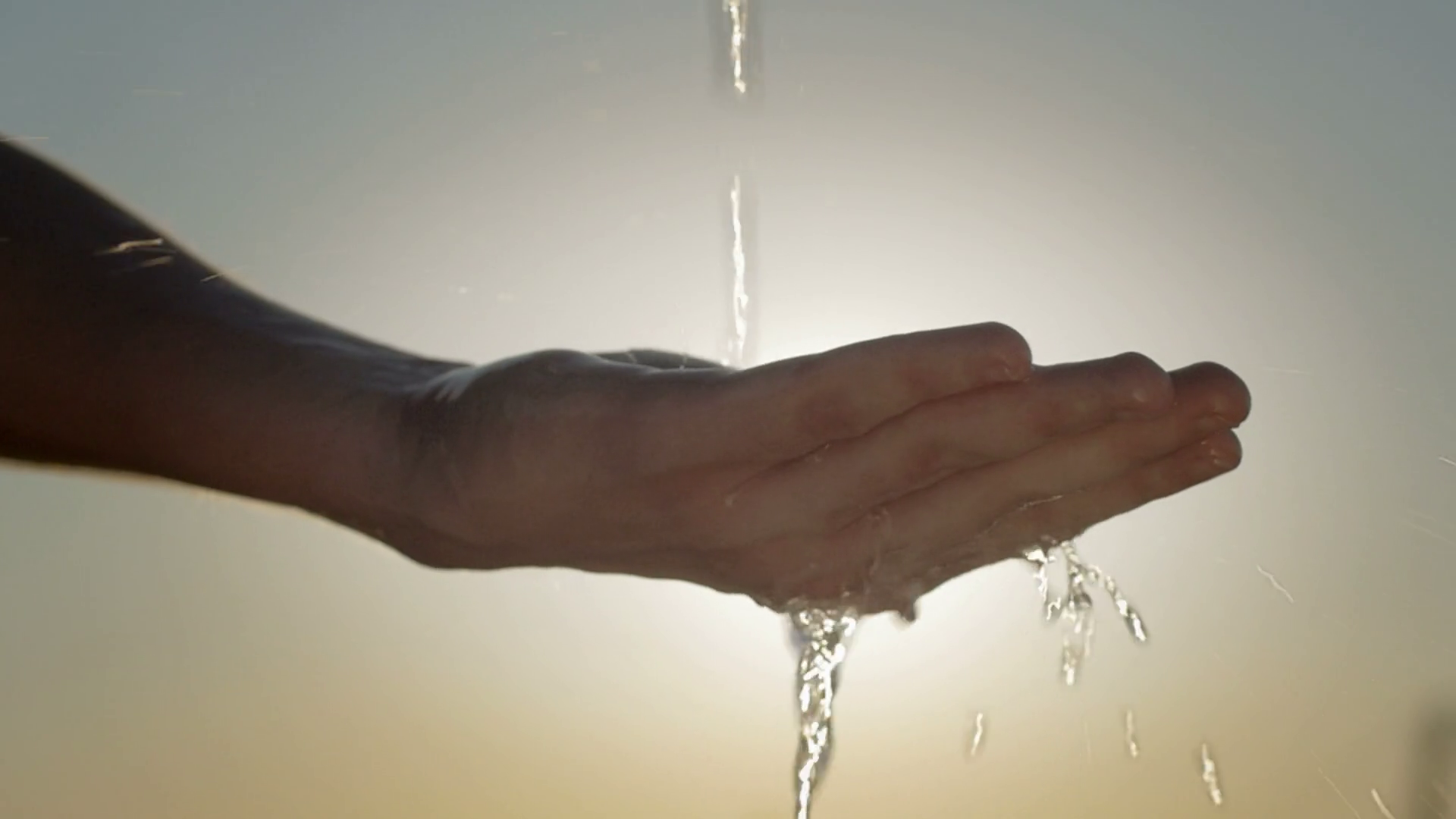 Slow Motion Of Clean Water Falling On Human Stock Footage SBV-312791058 ...