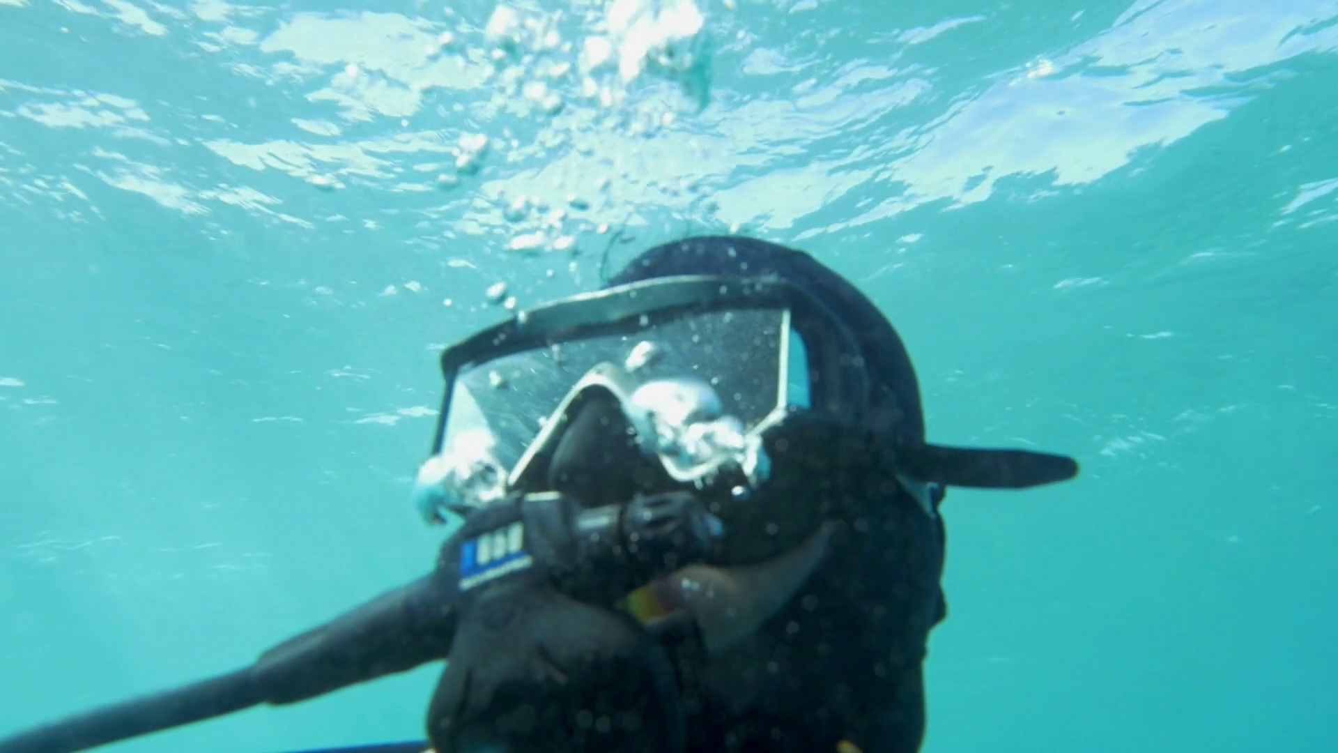Slow Motion Of Scuba Diver Underwater Close Stock Footage SBV-308437004 ...
