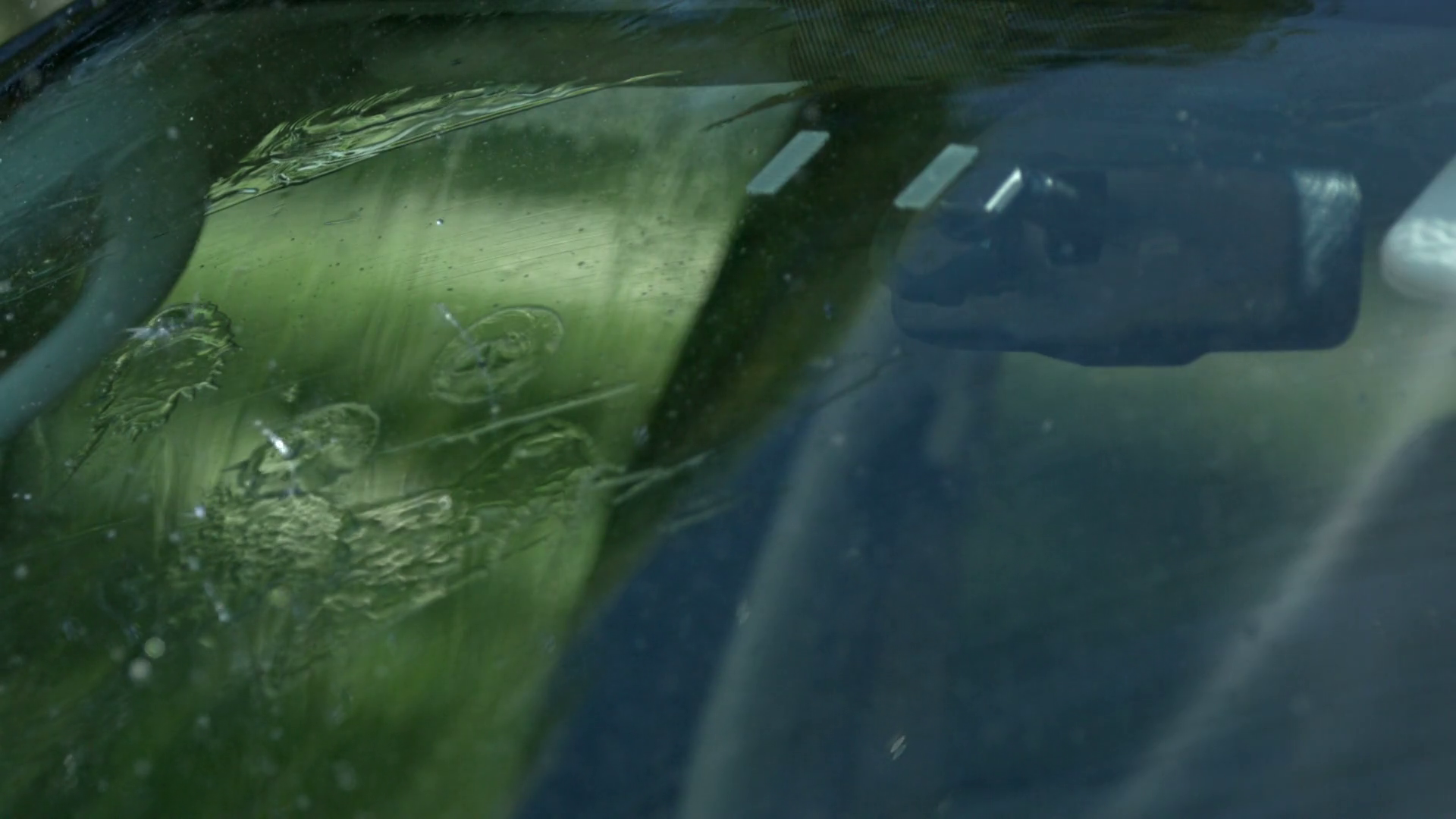 Slow Motion Rain Hitting Car Windshield Stock Footage SBV-300129524 ...
