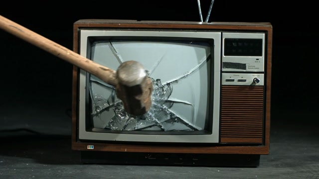 Smashing Tv Screen With Sledgehammer Stock Footage: Royalty-Free Video ...