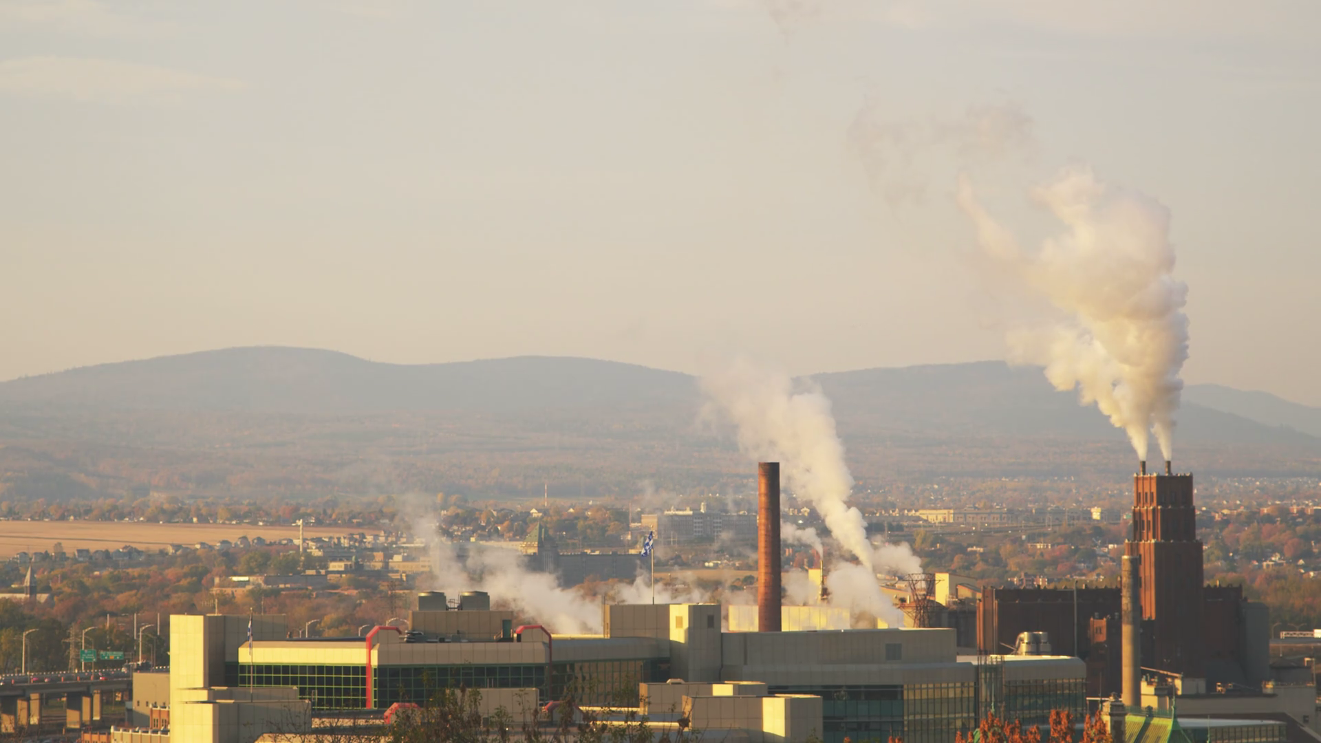 Smokestacks In Quebec City Stock Footage SBV-300197926 - Storyblocks