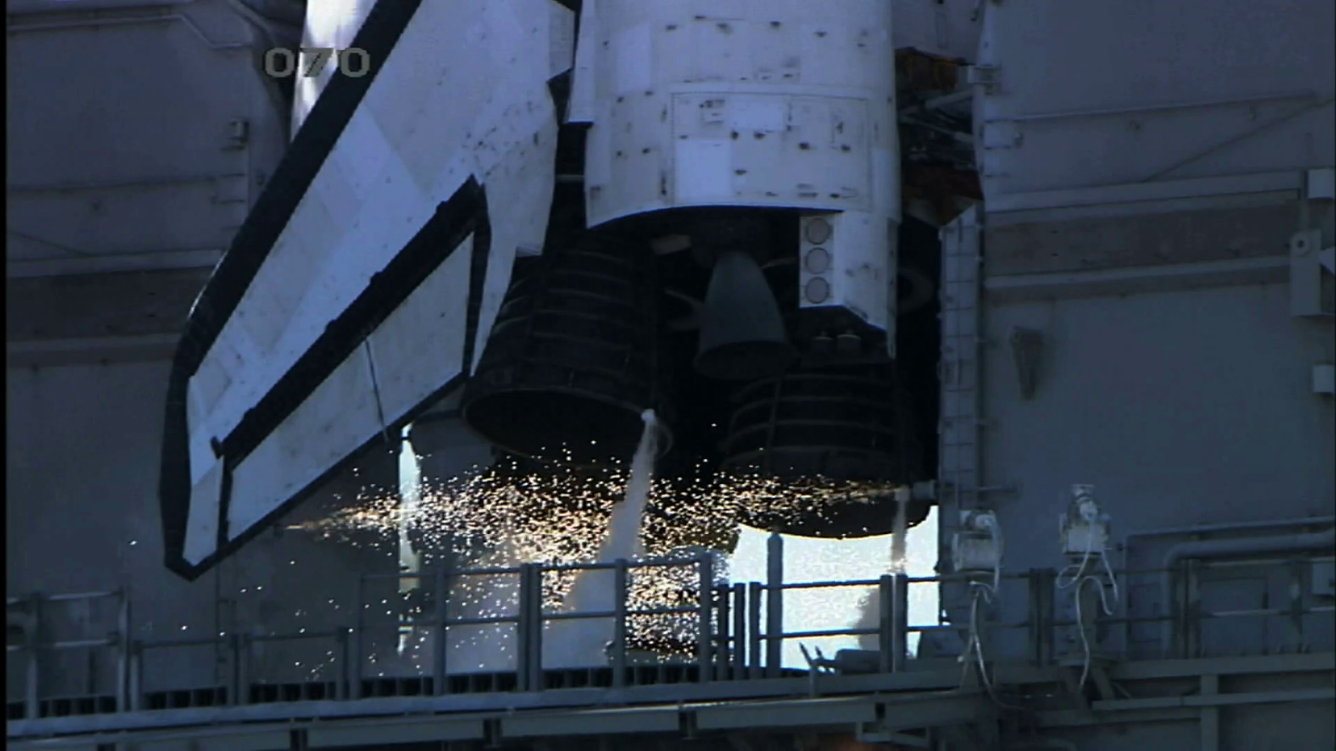 Sparks Flames Coming Out Of Space Shuttle Stock Footage SBV-300105469 ...