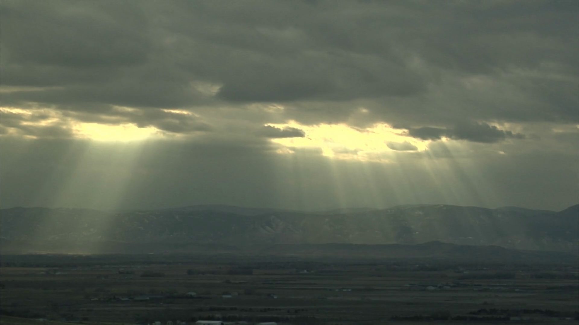 Sun Shining Through Clouds Over Landscape Stock Video Footage 00:10 SBV ...