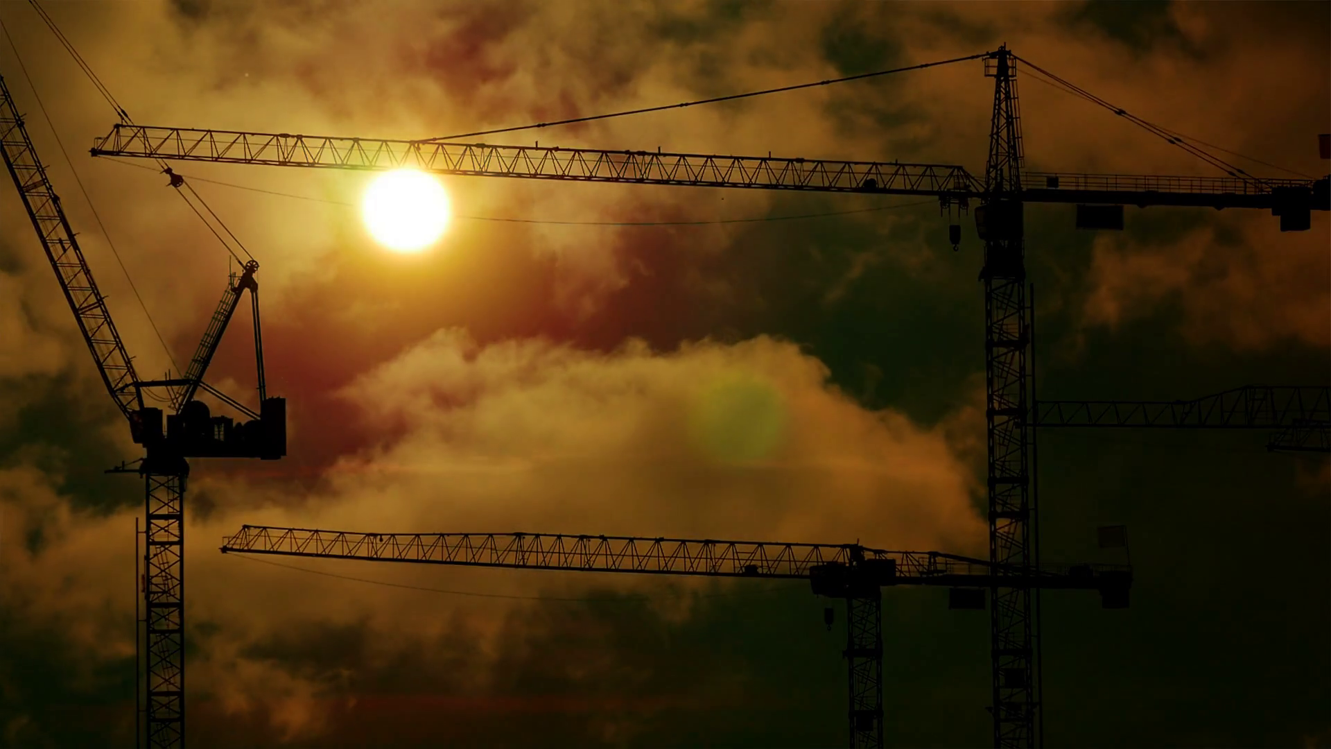 Time Lapse Of Construction Cranes Stock Footage SBV-306546006 - Storyblocks