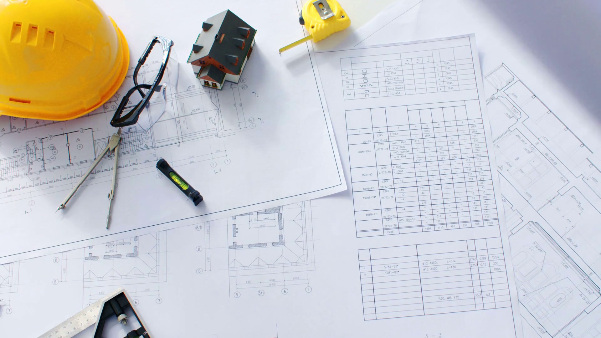 Top View Male Hands Laying Out Blueprints On Stock Footage SBV ...