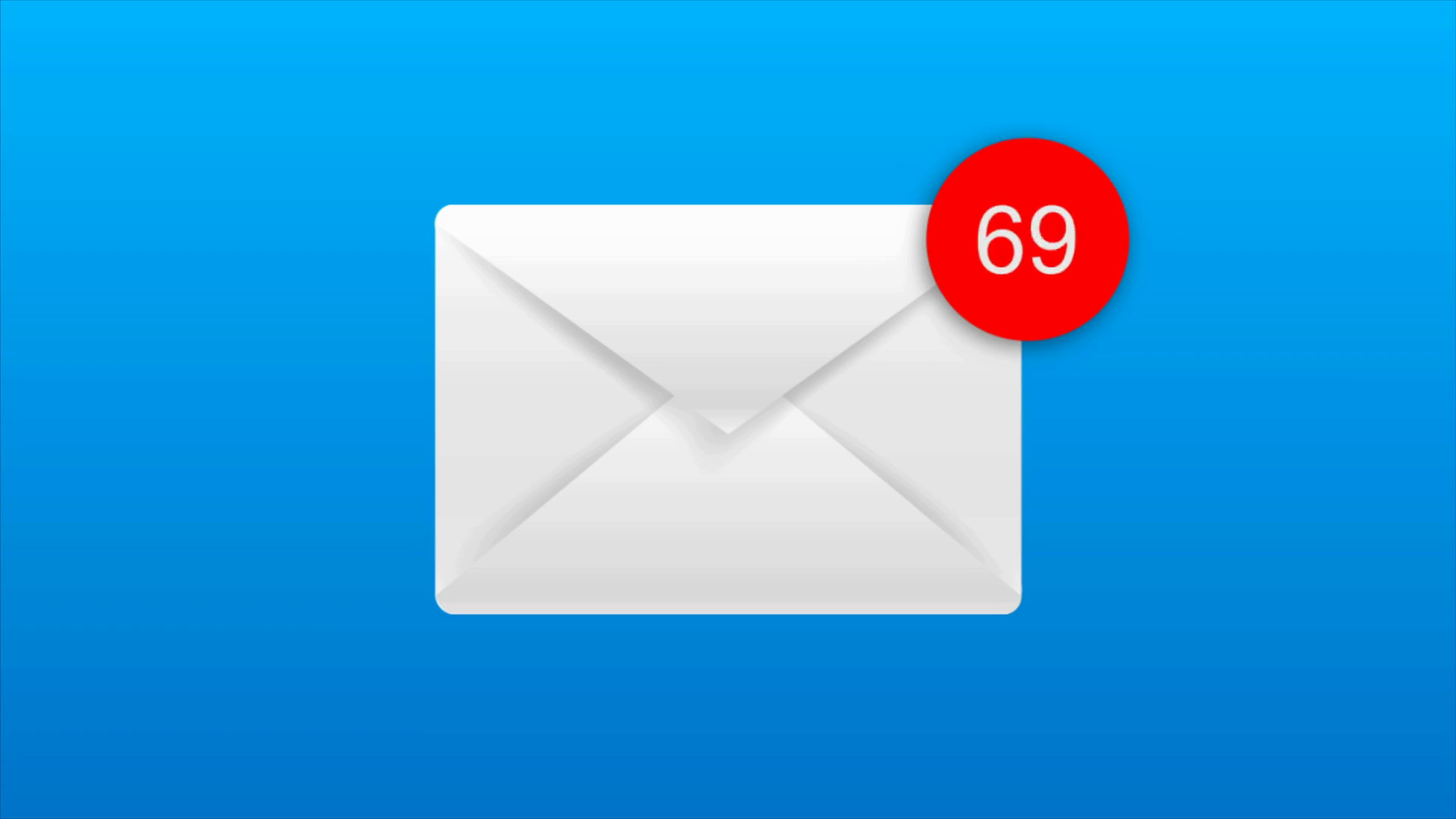 4K Animation of Email envelope with auto counting number on red circle ...