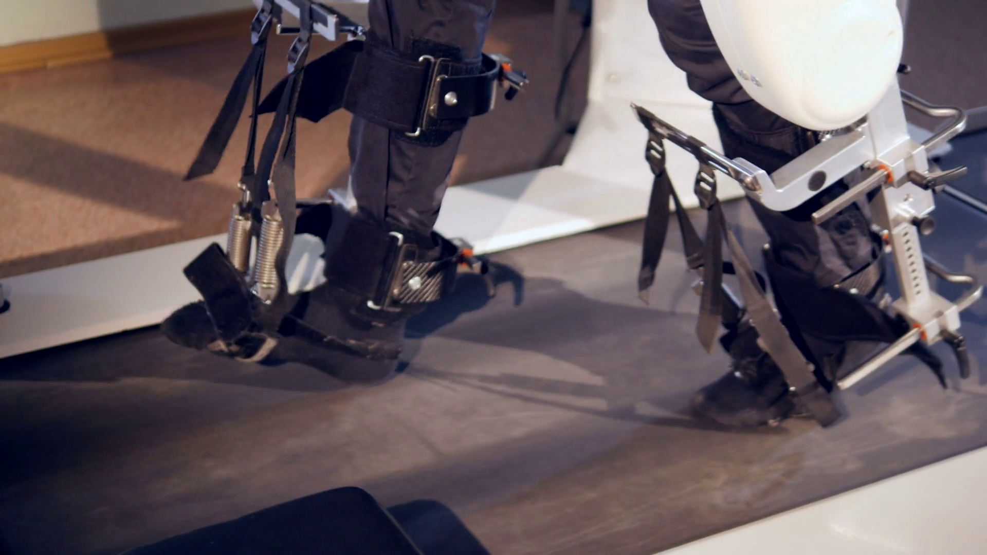 A Medical Patients Feet Walk In Exoskeleton Stock Footage SBV-319166383 ...