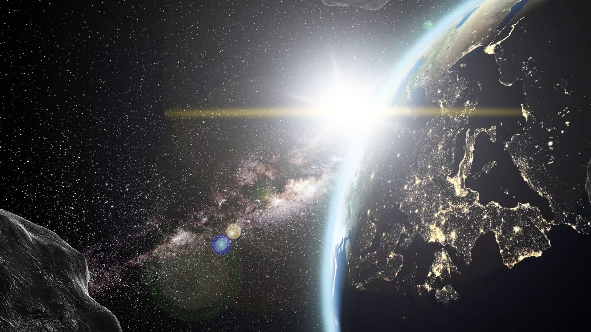 Asteroid Strike Over Earth Meteor Rain Stock Footage SBV-314137215 ...